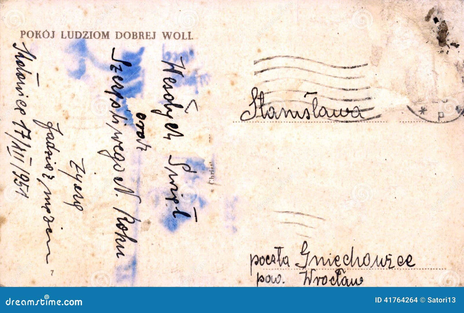 Vintage Postcard with Handwritten Message Stock Photo - Image of ...