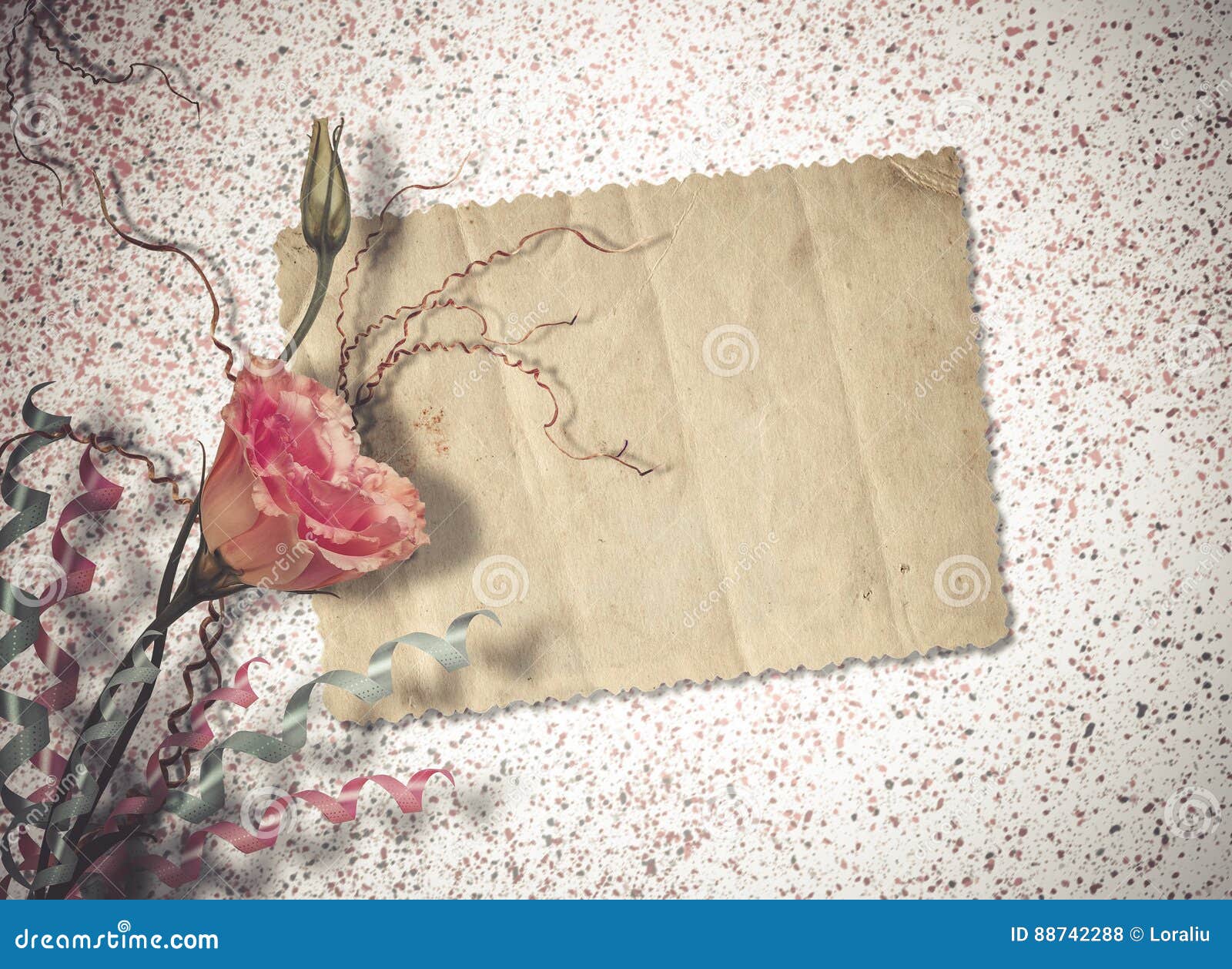 Vintage Postcard for Invitation with Bunch of Roses Stock Photo - Image ...