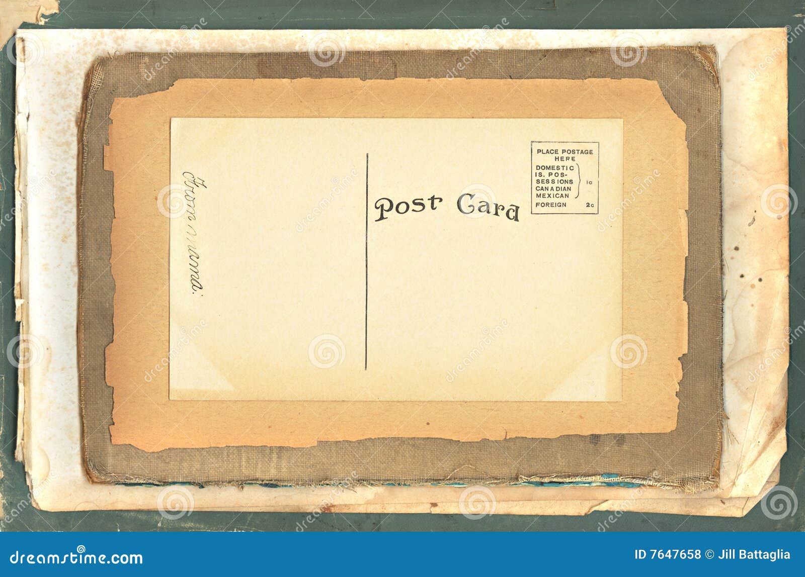 Vintage Postcard on Old Papers Stock Photo - Image of grunge, texture ...