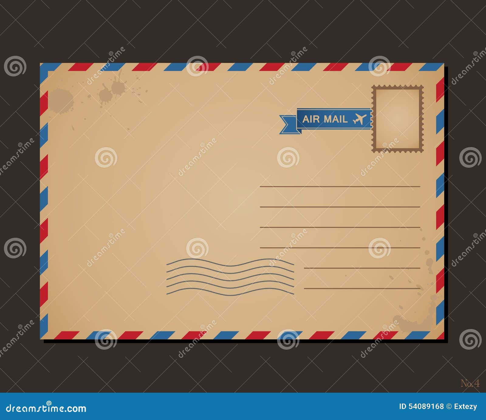 Vintage Postcard and Postage Stamps. Design Stock Vector - Illustration ...