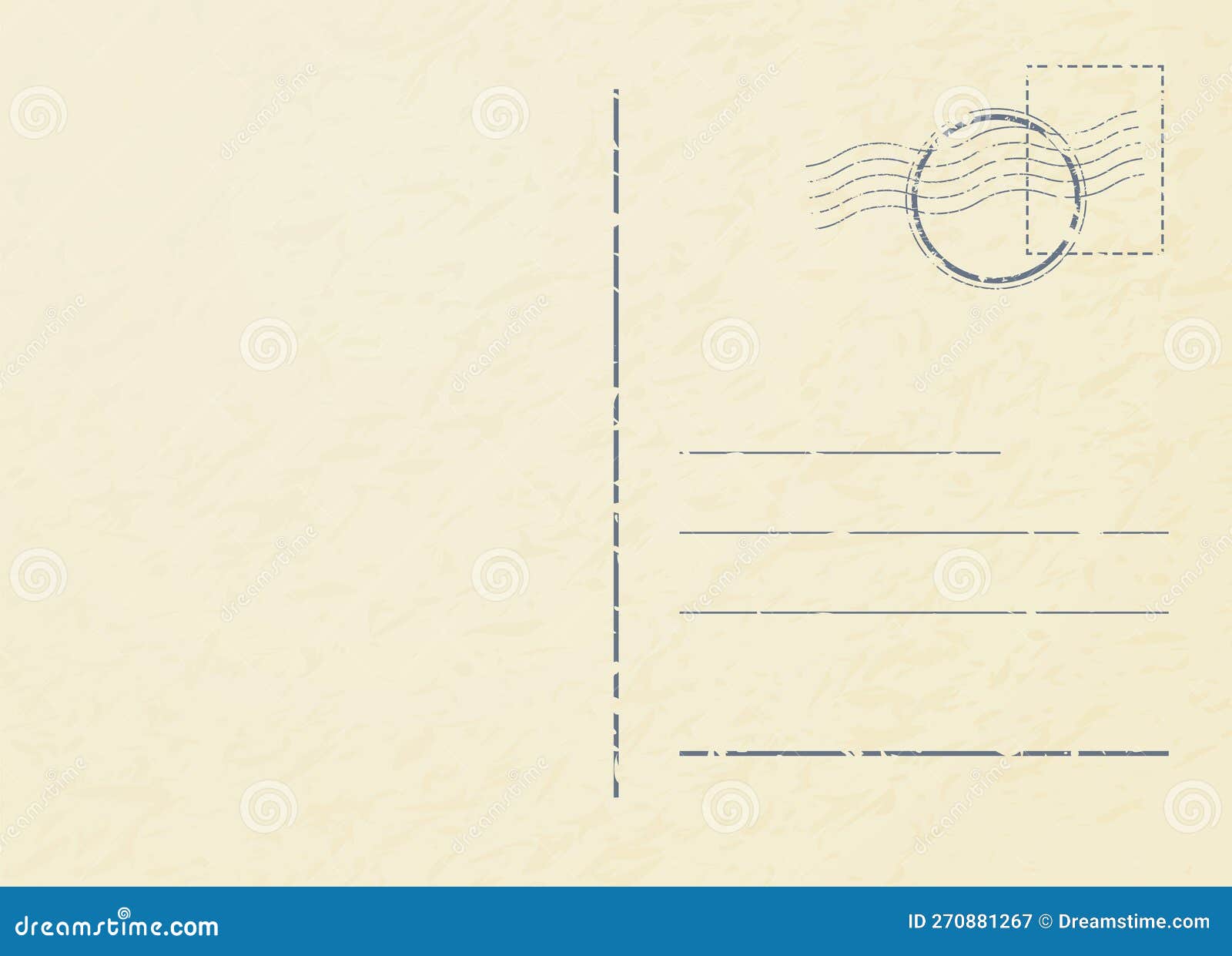 Vintage Postcard Template. Travel Post Card Back Stock Vector ...