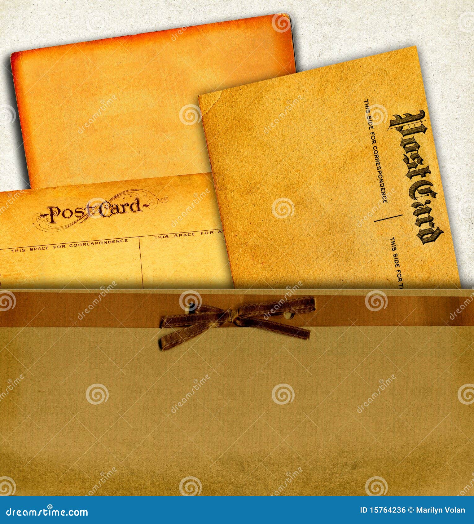 Vintage Postcards in Envelope Stock Photo - Image of pocket, design ...