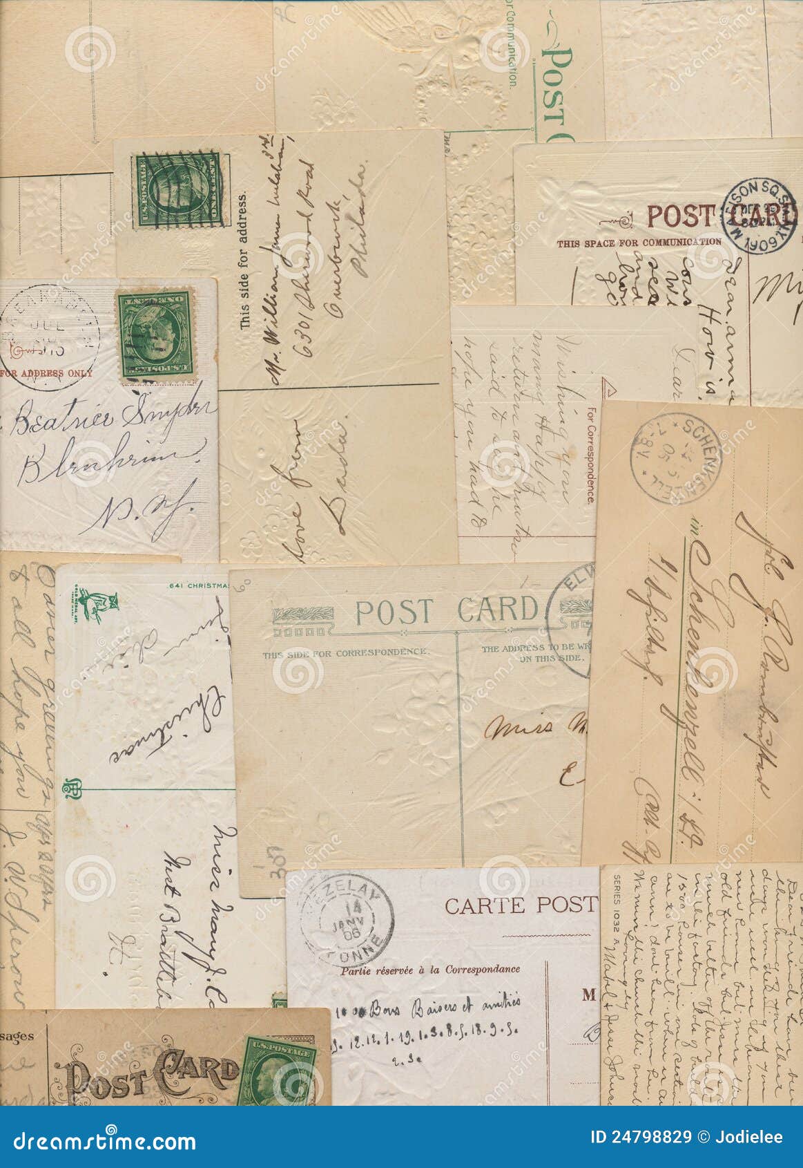 Vintage Postcards and Stamps Editorial Stock Image - Image of vintage ...