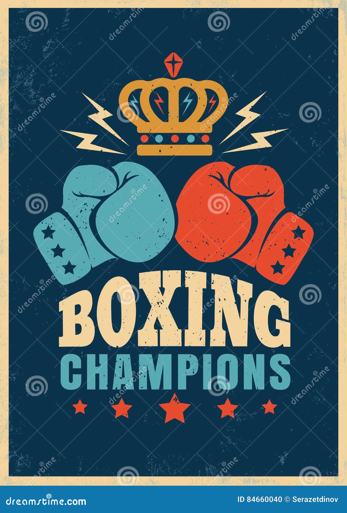 Vintage poster for boxing stock vector. Illustration of knockout - 84660040