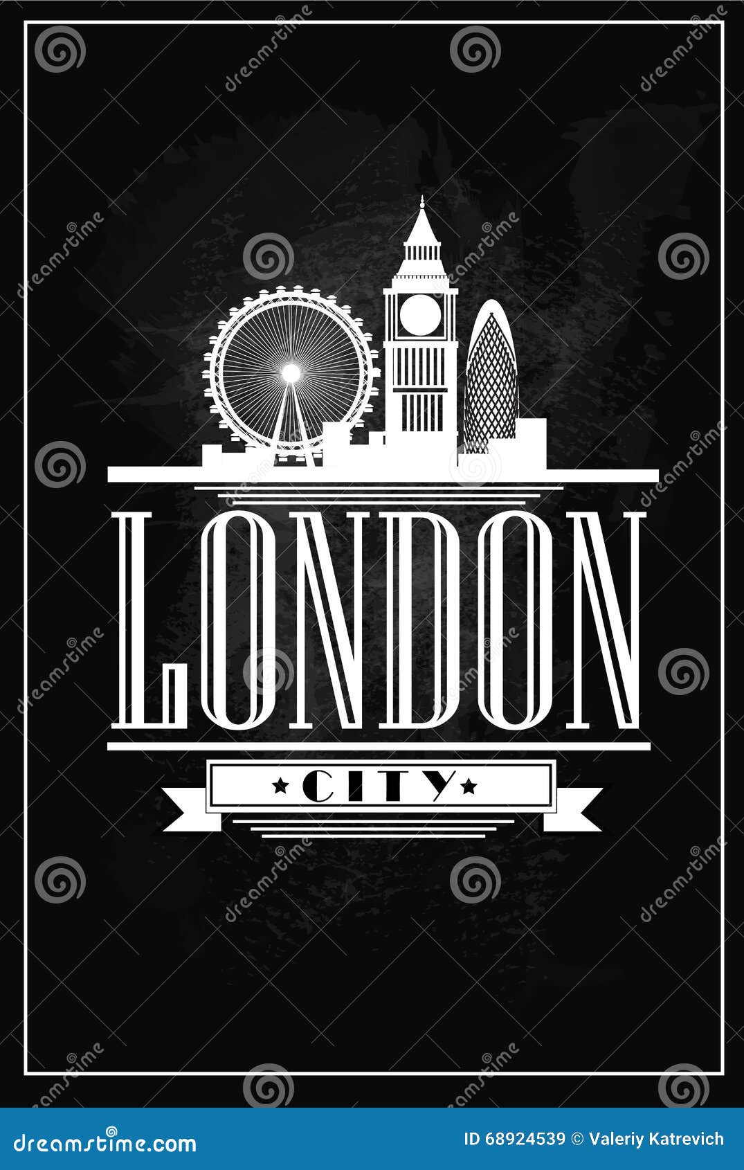 Vintage Poster - London, UK. Vector EPS10. Stock Vector - Illustration ...