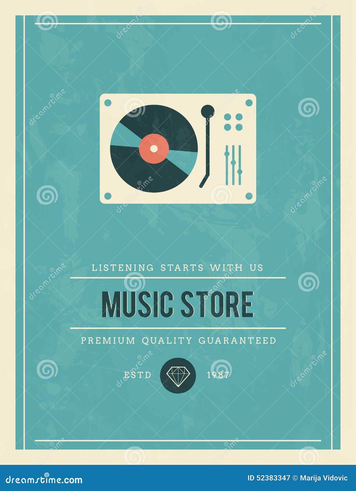 Music Store Corporate Identity Template Design Set Vector Illustration ...