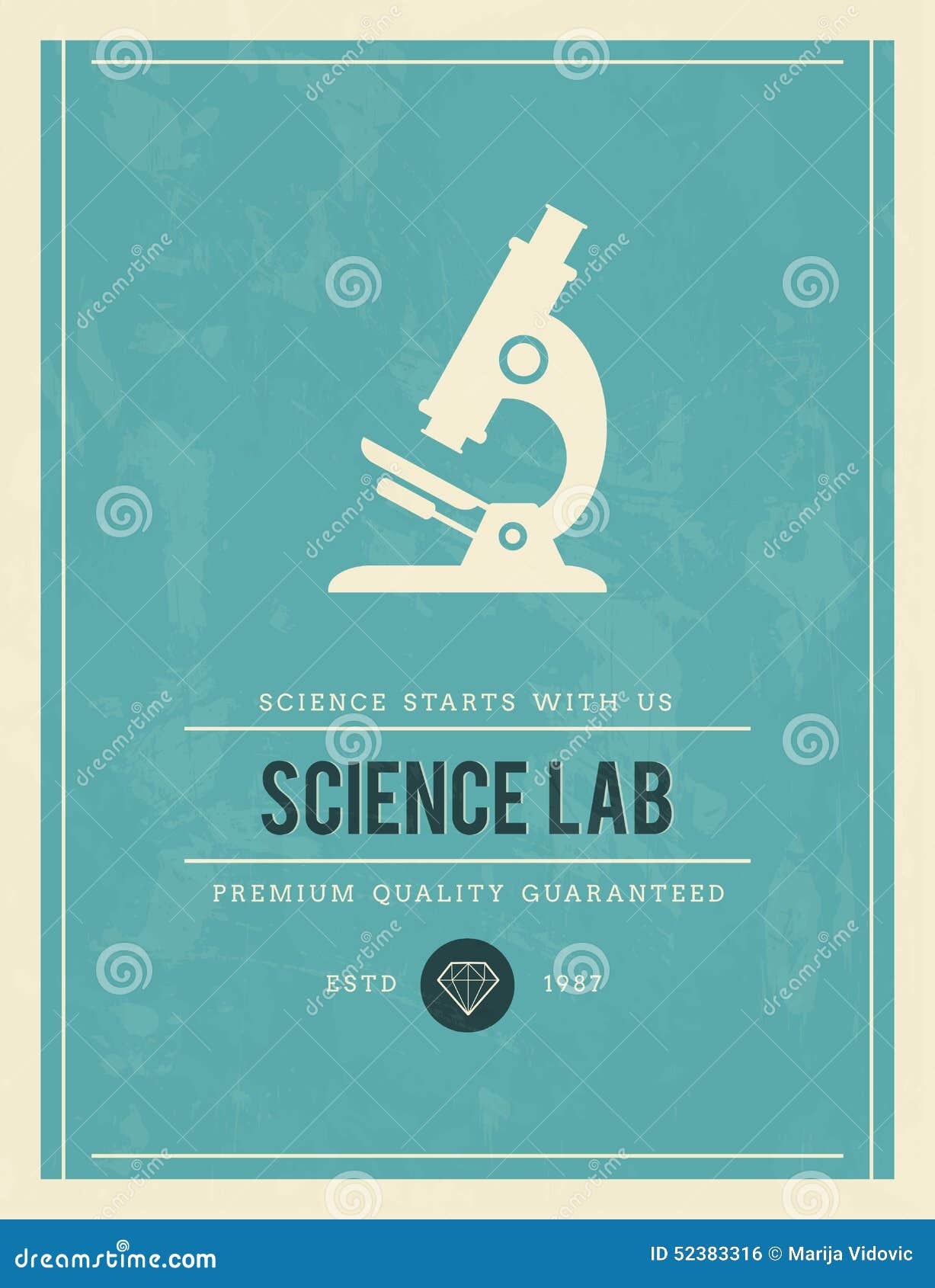 Vintage Poster for Science Lab Stock Vector - Illustration of slogan ...