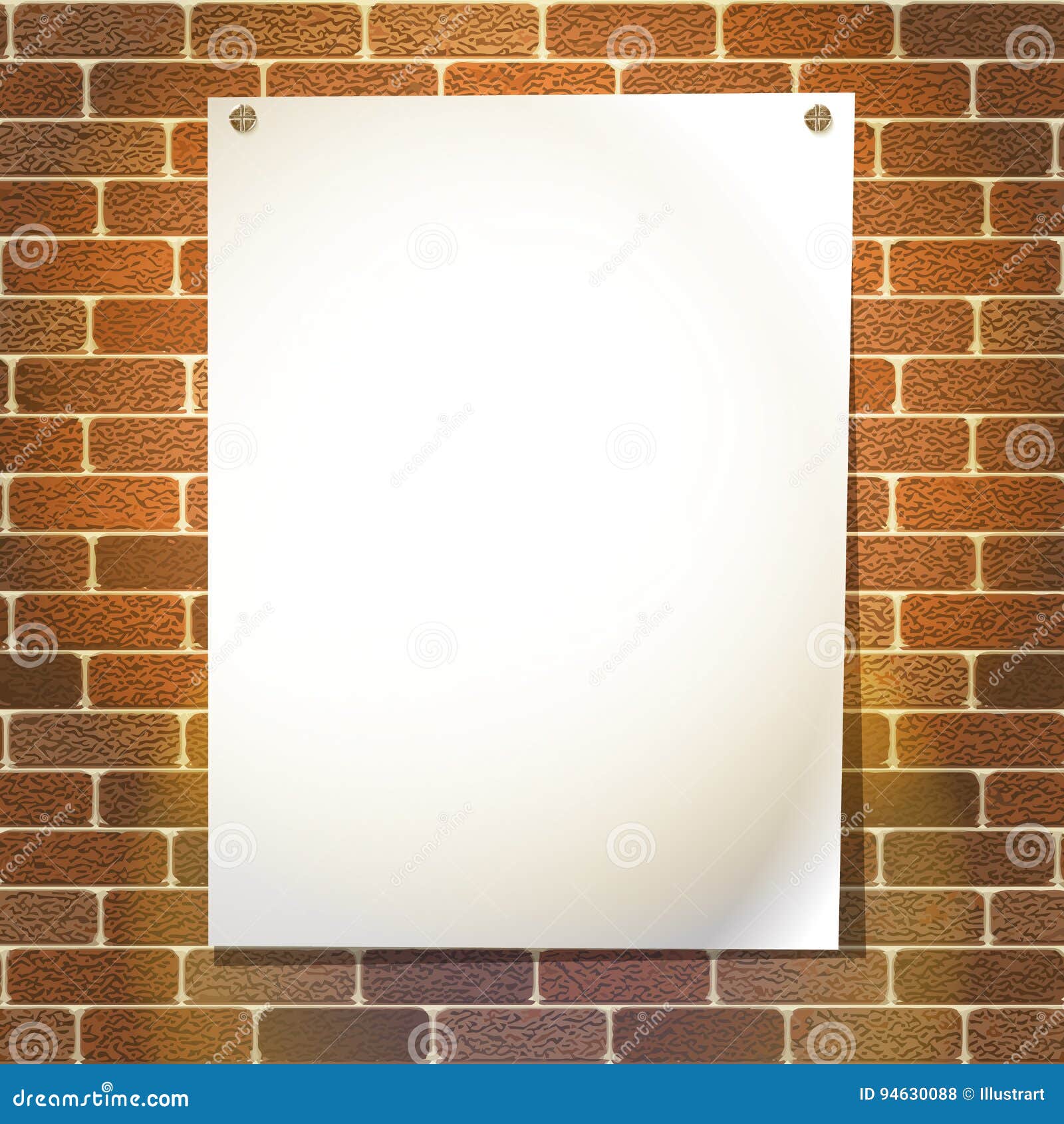 Vintage Poster Template Mockup on Brick Wall Stock Vector ...