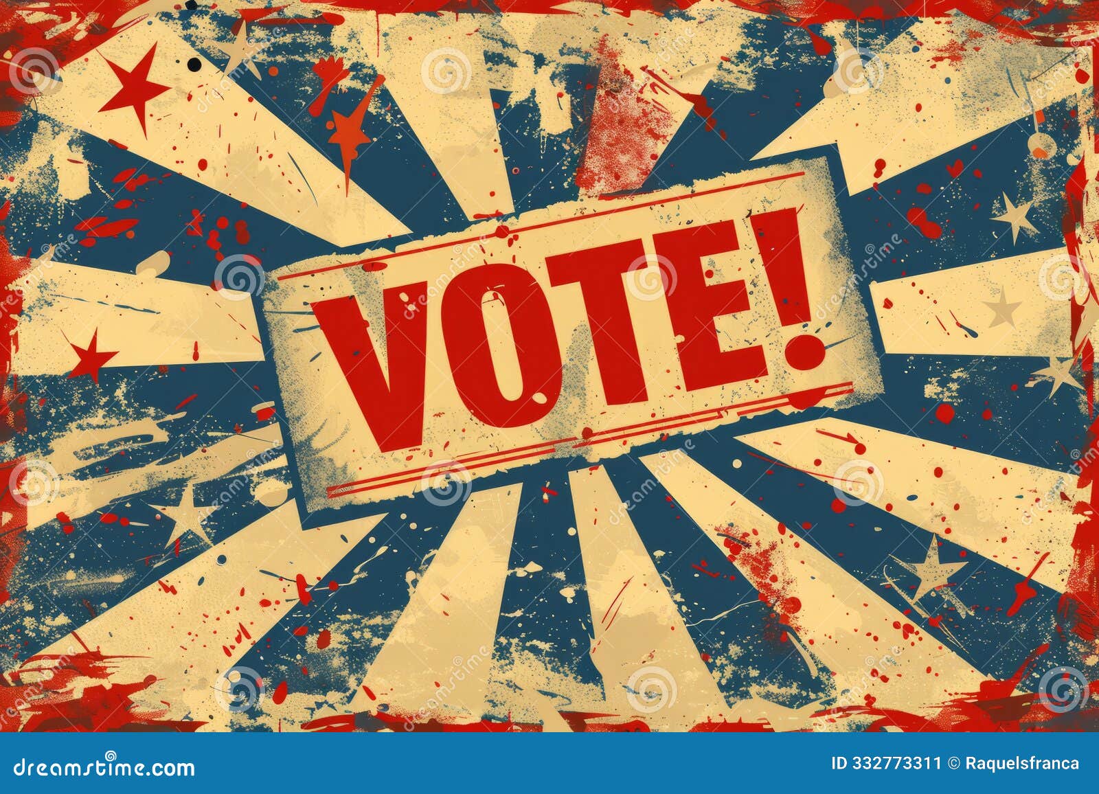 Vintage Poster with the Text VOTE Stock Illustration - Illustration of ...