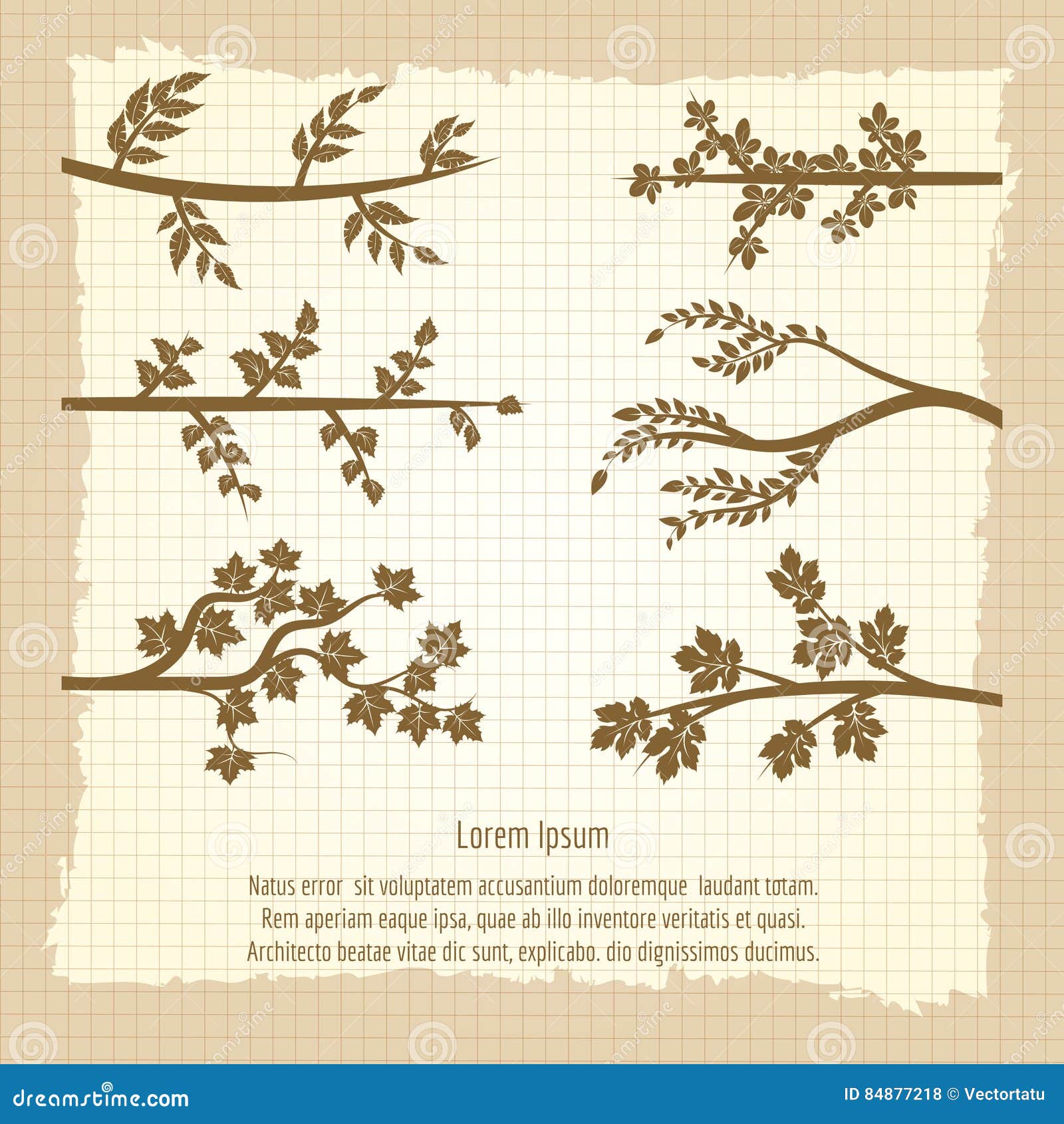 Vintage Poster with Tree Branches Silhouette Stock Vector ...