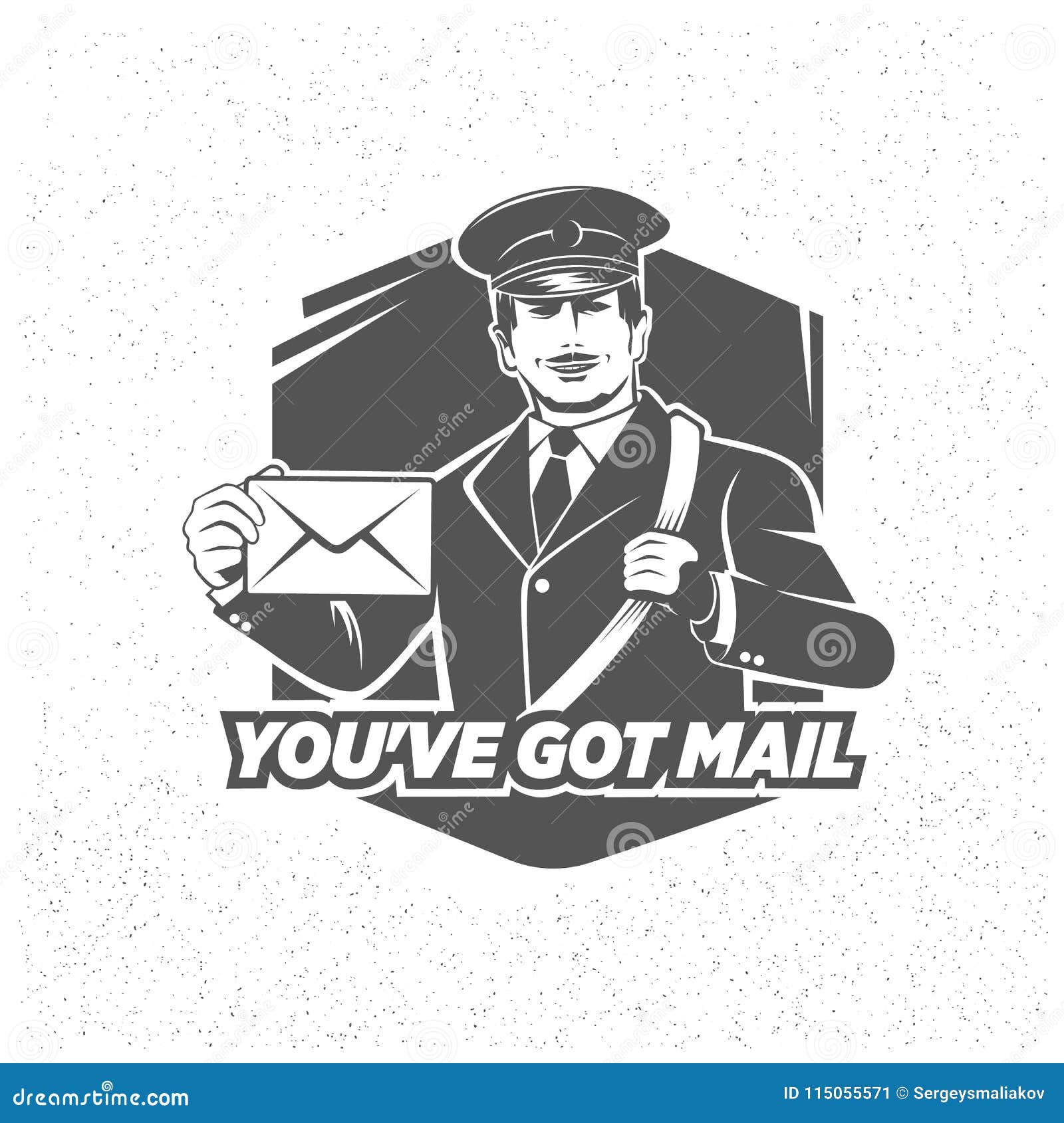 Vintage Postman Delivering Letter Drawing Cartoon Vector ...
