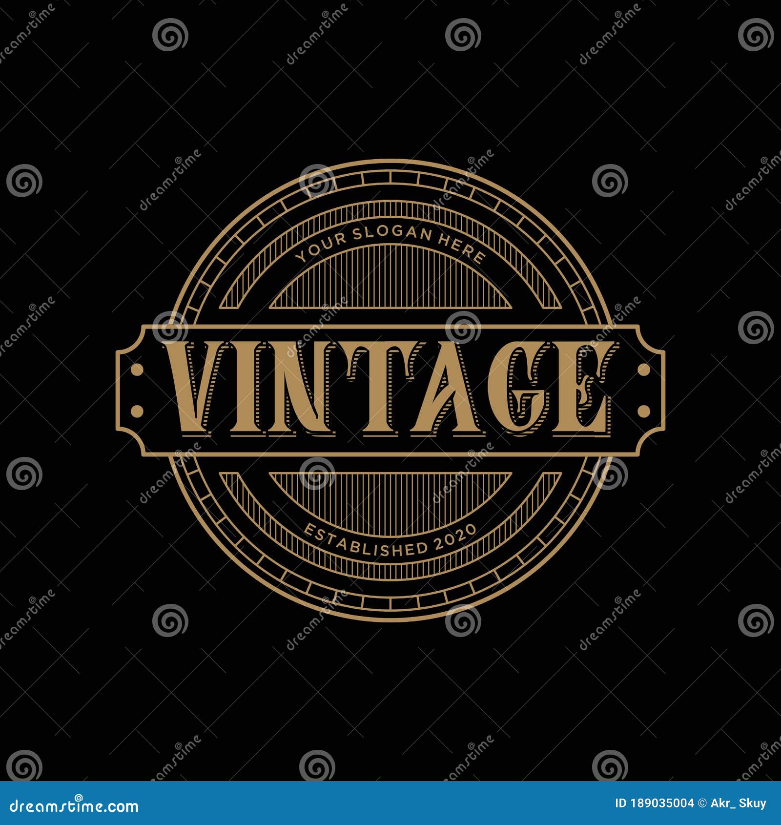 Vintage Premium Logo Design Template Stock Illustration - Illustration ...