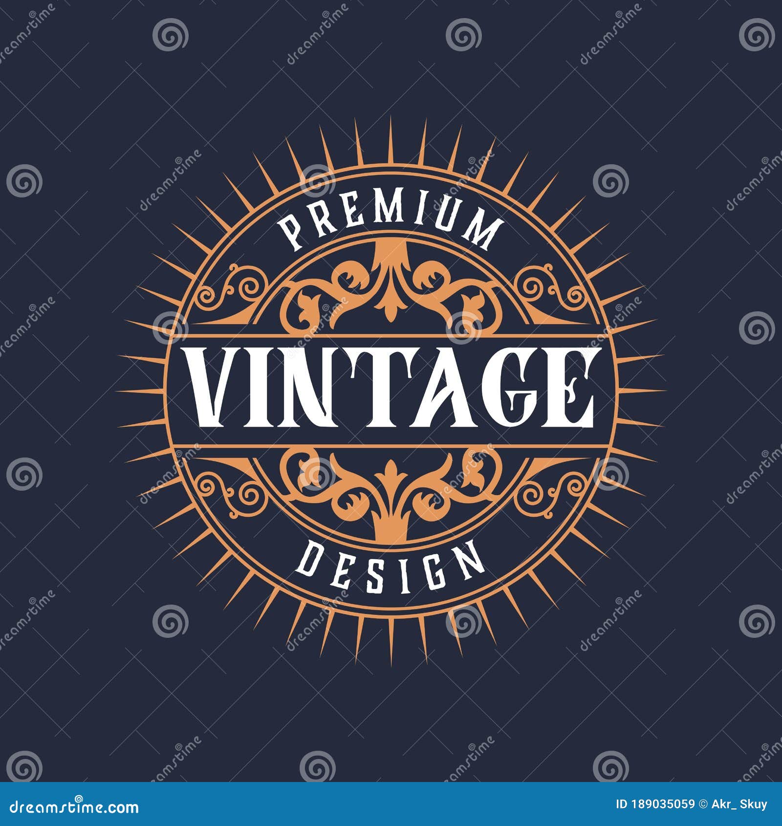 Vintage Premium Logo Design Template Stock Illustration - Illustration ...