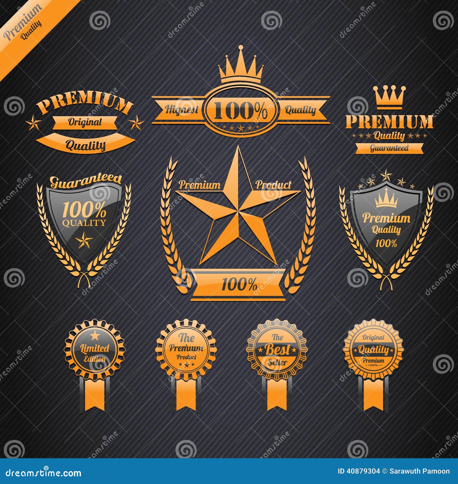 Vintage Premium Quality Labels Set. Stock Vector - Illustration of ...