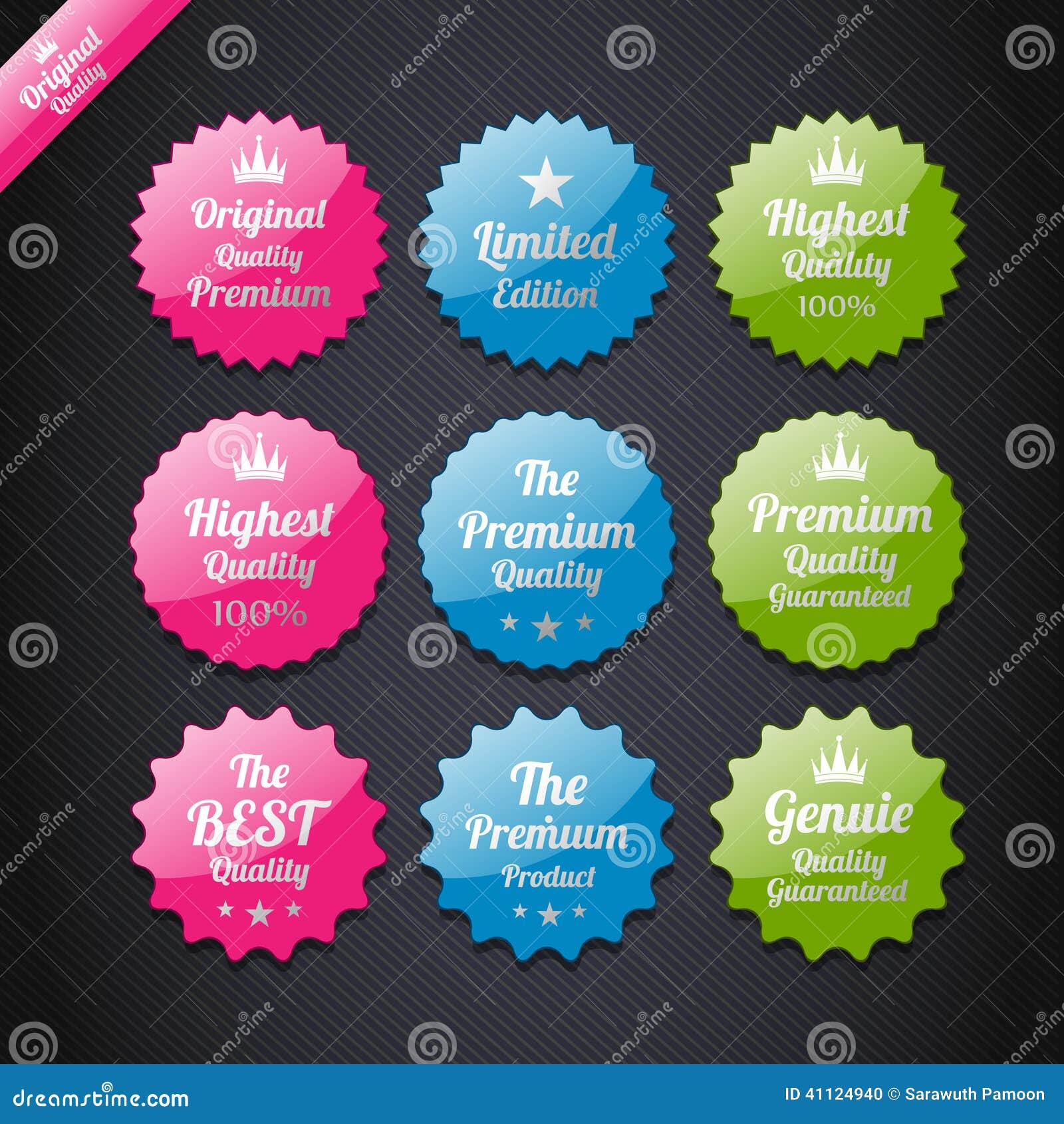 Vintage Premium Quality Labels Set. Stock Vector - Illustration of star ...