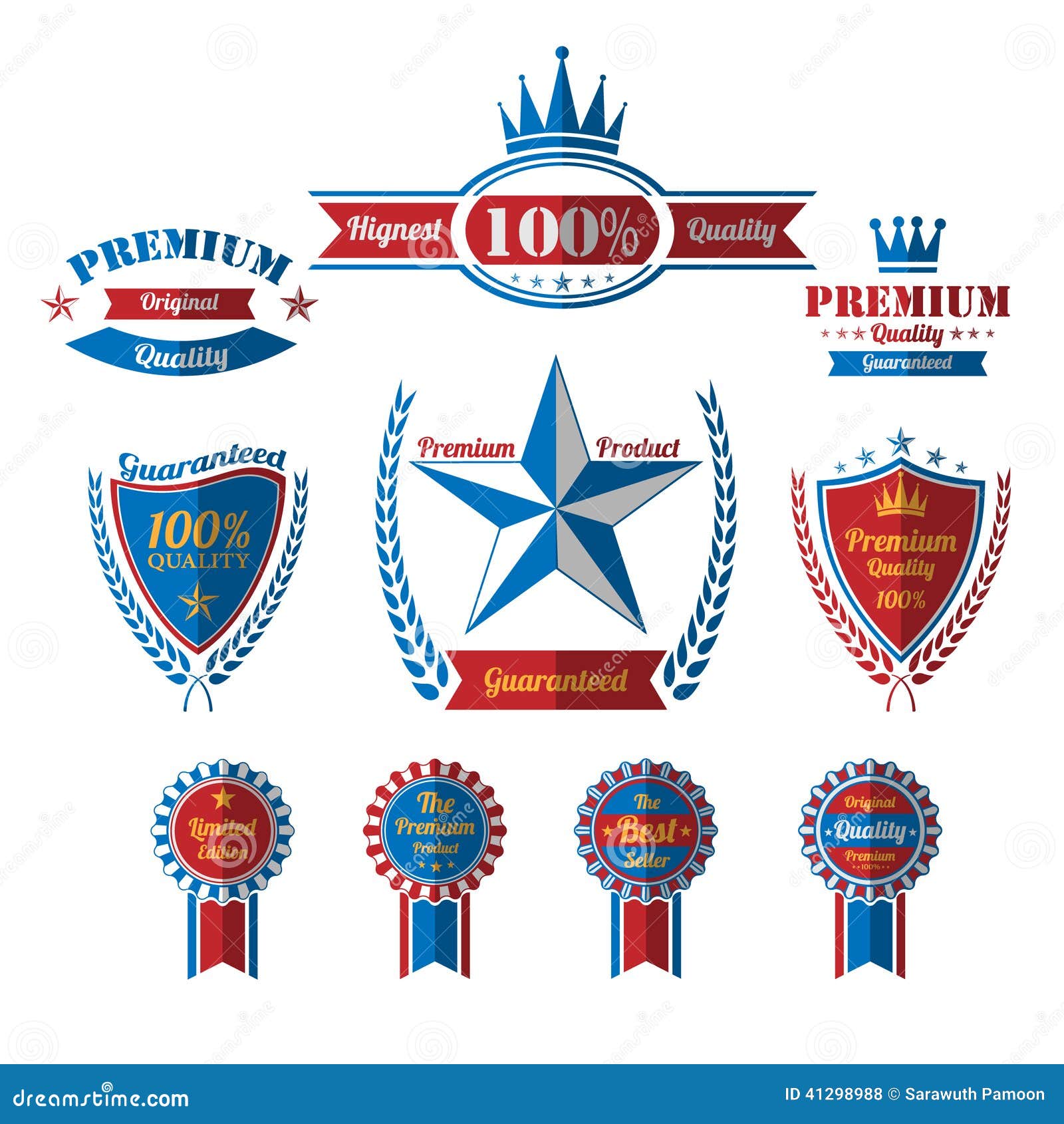 Vintage Premium Quality Labels Set. Stock Vector - Illustration of ...