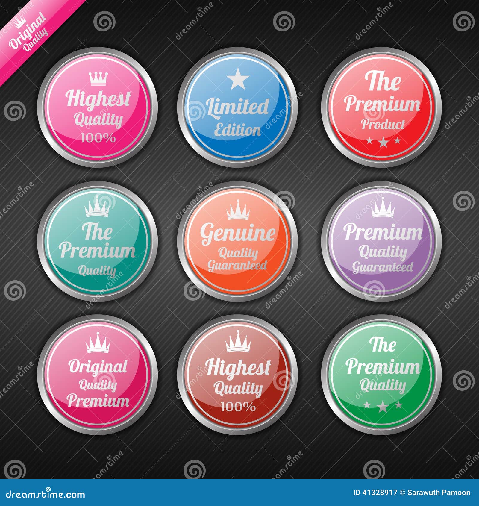 Vintage Premium Quality Labels Set. Stock Illustration - Illustration ...