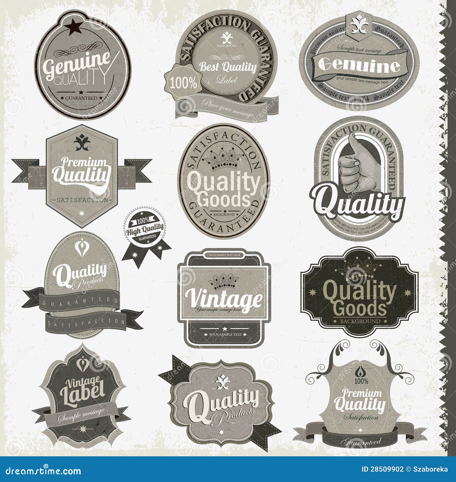 Vintage Premium Quality And Most Popular Labels. Stock Vector ...