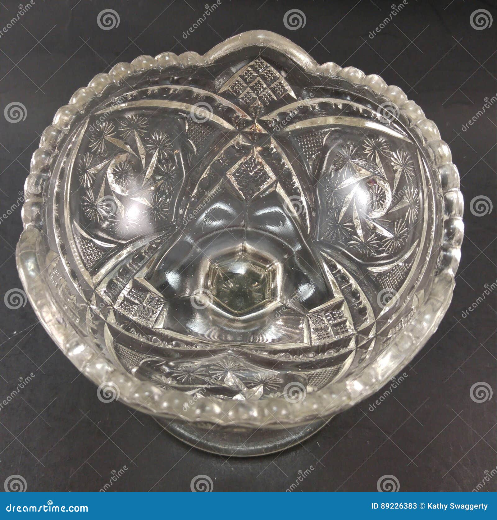 Vintage Pressed Depression Glass Candy Dish Stock Image - Image of ...