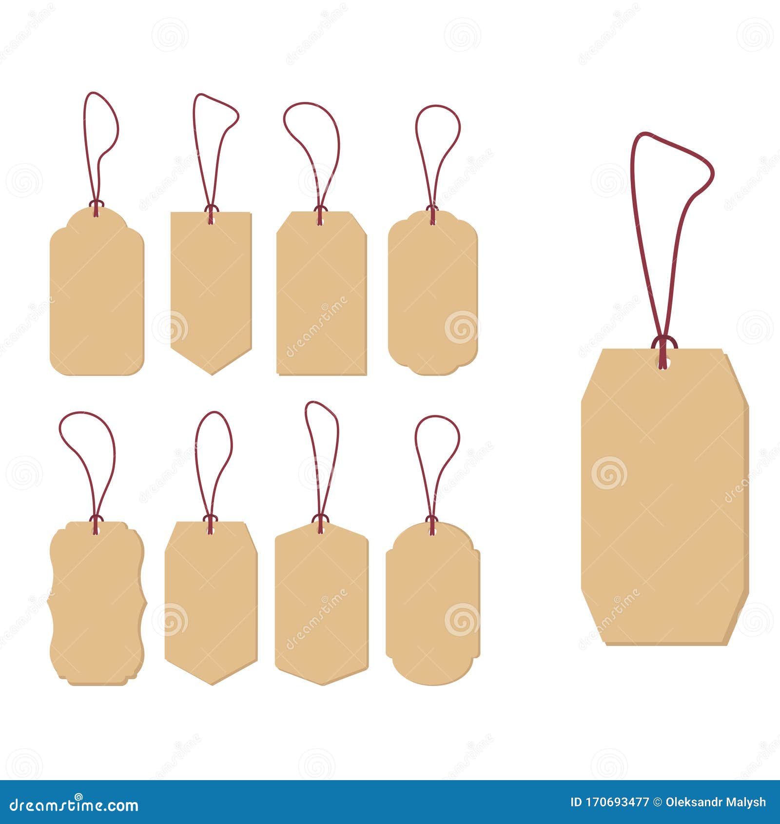 Vintage Price Tags and Gift Cards. Cardboard Label Set Stock Vector ...