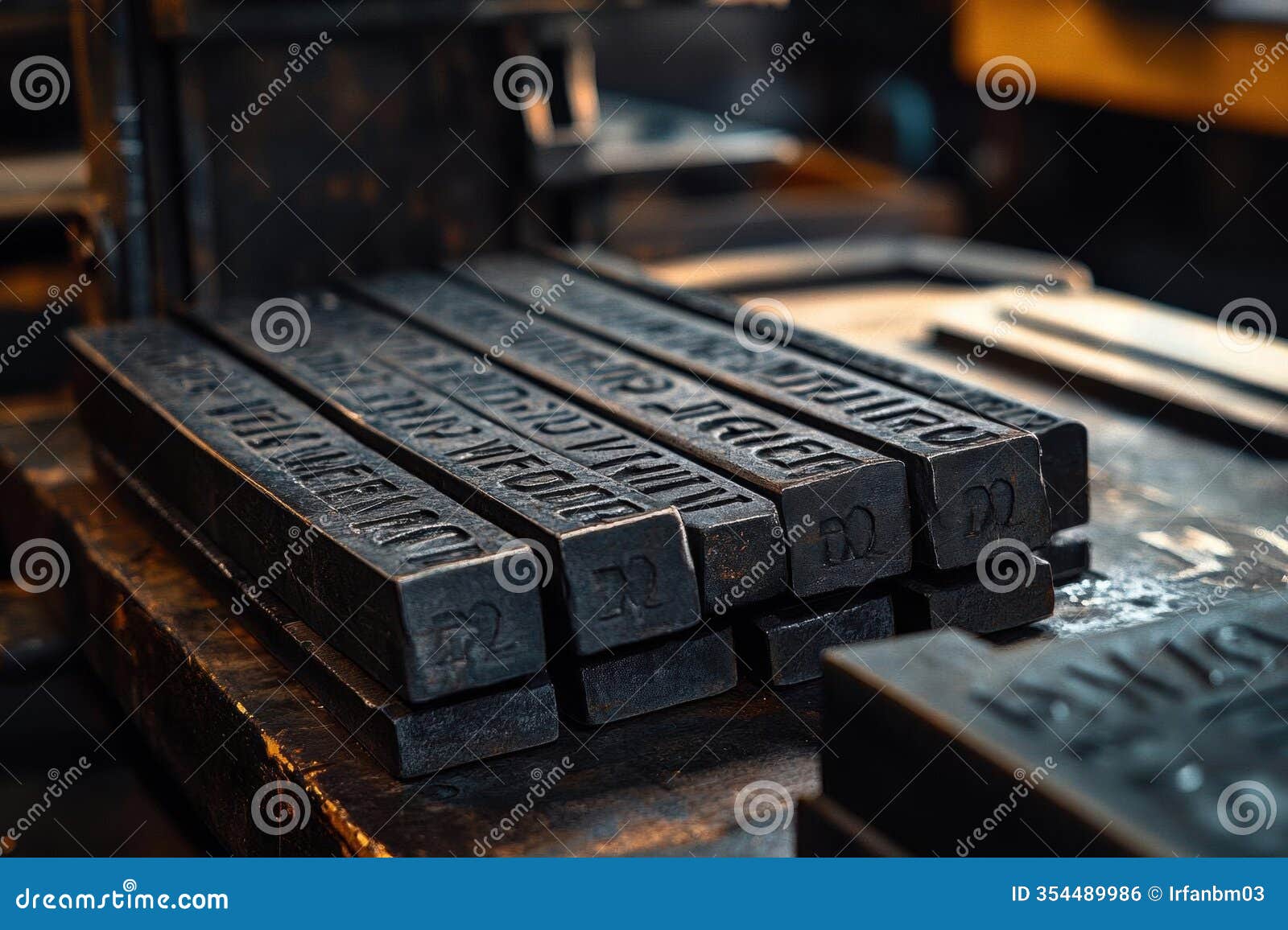 Vintage Printing Press Lead Type, a Glimpse into the Past Stock ...