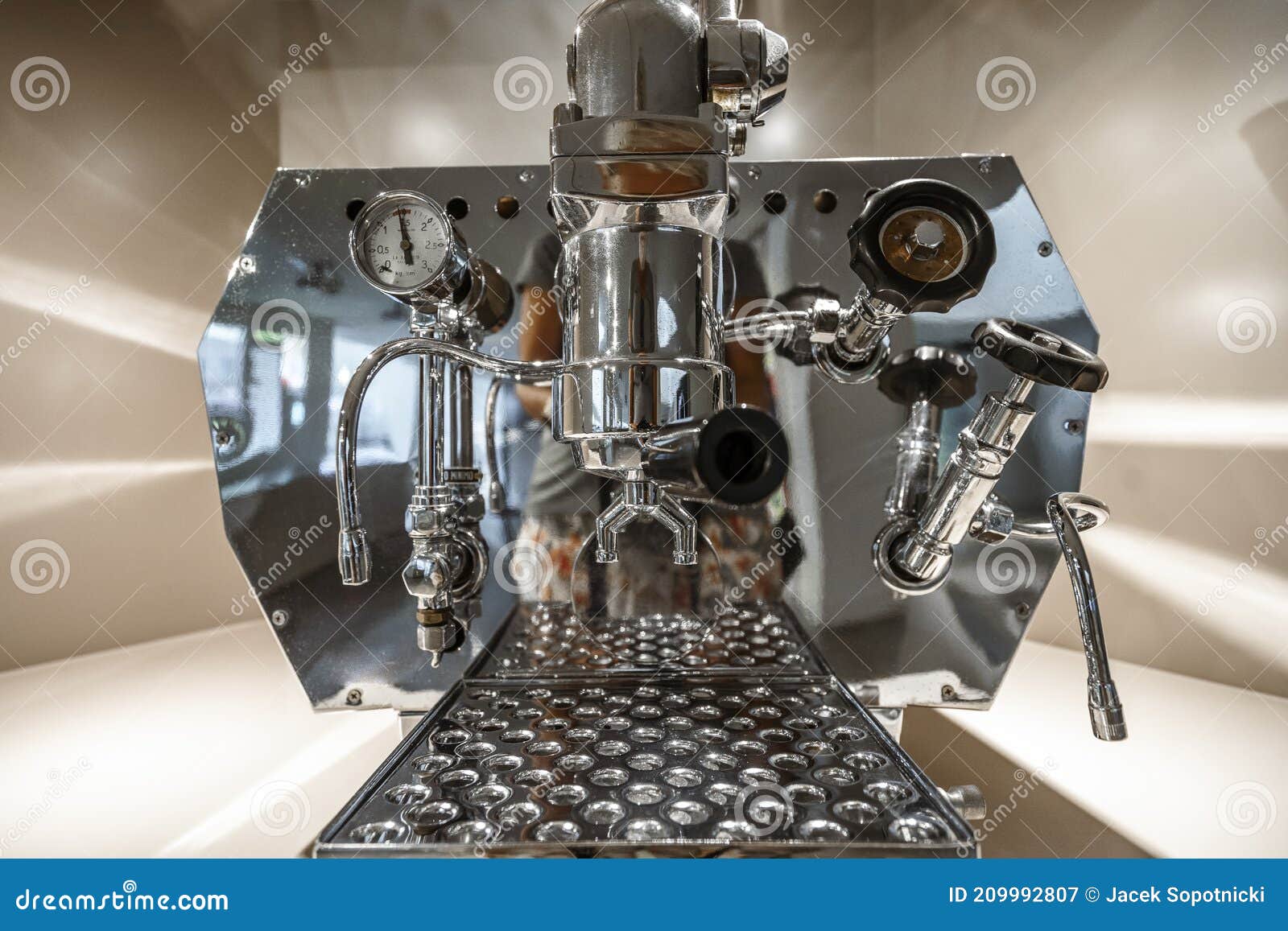Vintage Professional Silver Coffee Machine Stock Image - Image of ...