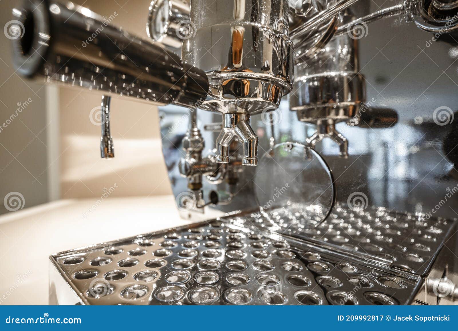 Vintage Professional Silver Coffee Machine Stock Image - Image of ...