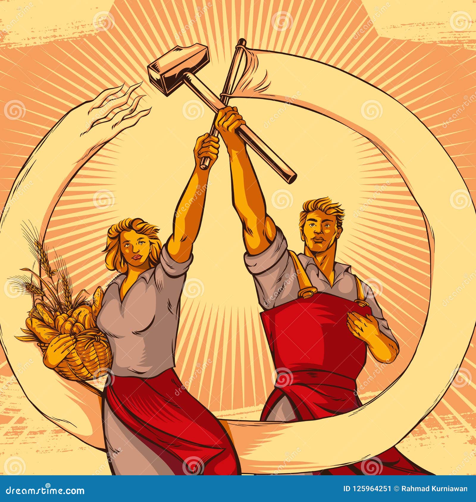 Vintage Propaganda Poster Vector Illustration | CartoonDealer.com #94700100