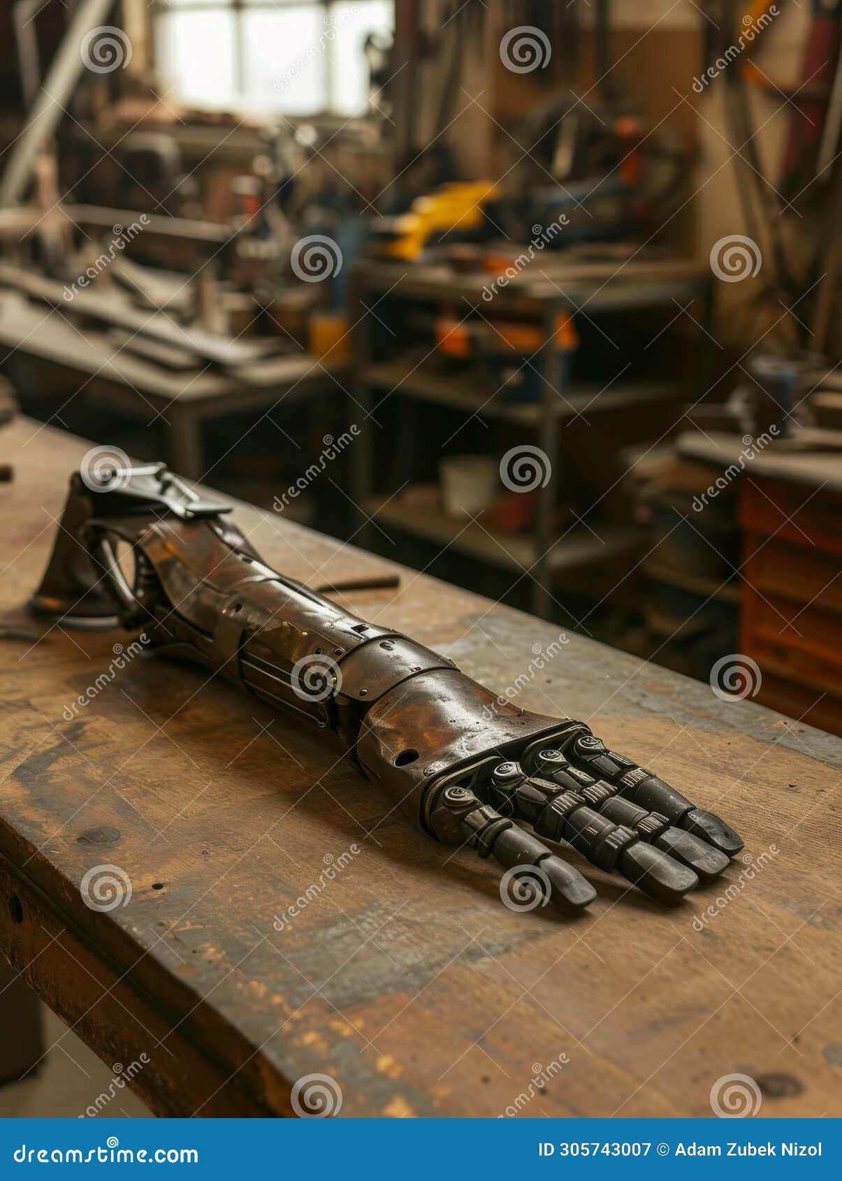 Steampunk Prosthetic Leg With Gears And Mechanisms Royalty-Free Stock ...