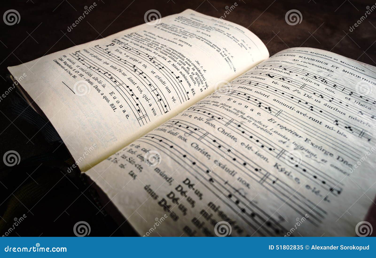 Vintage Psalm Book with Chorus Singing Notes Stock Image - Image of ...