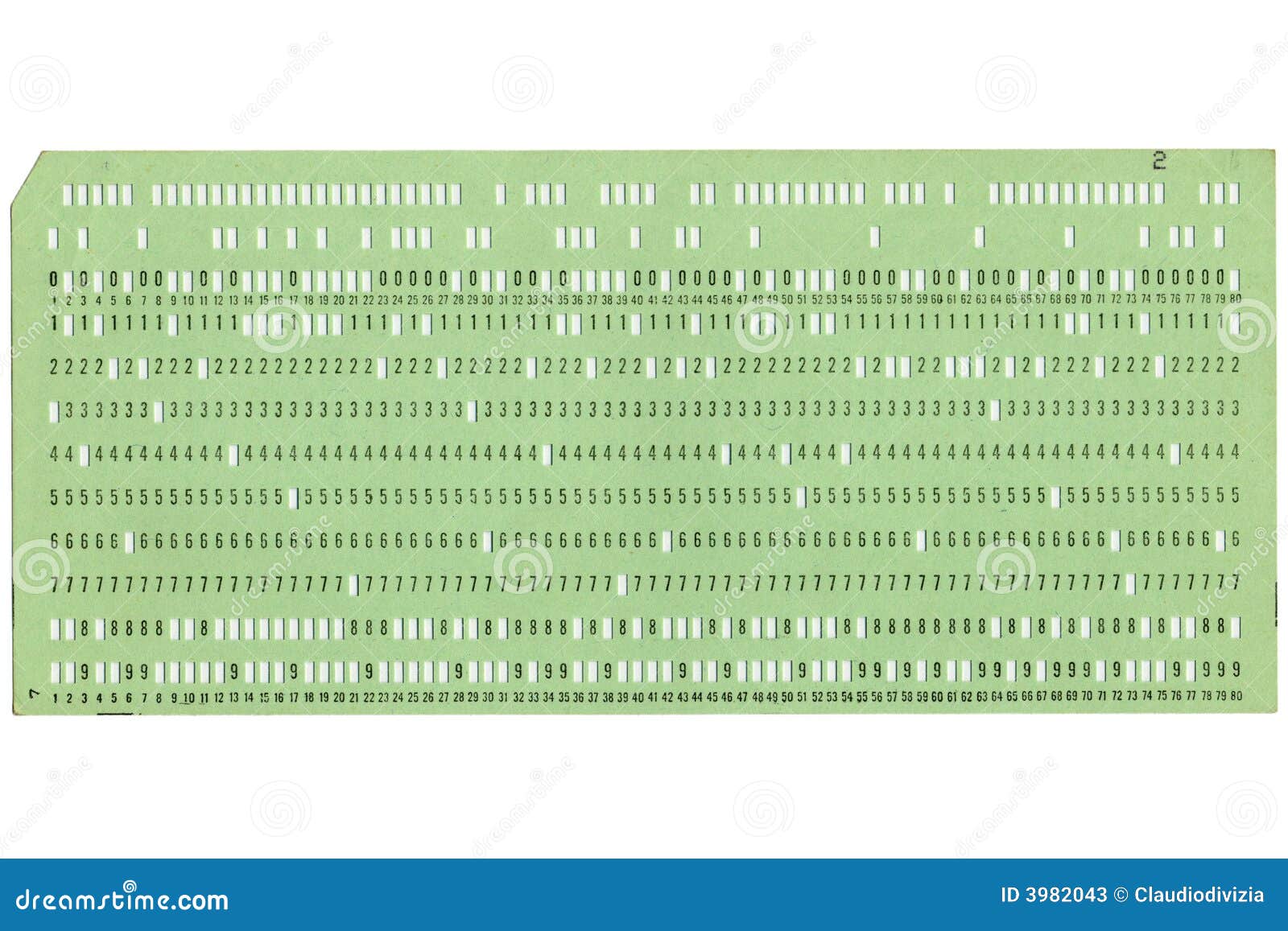 Vintage Punched Card stock image. Image of print, white - 3982043