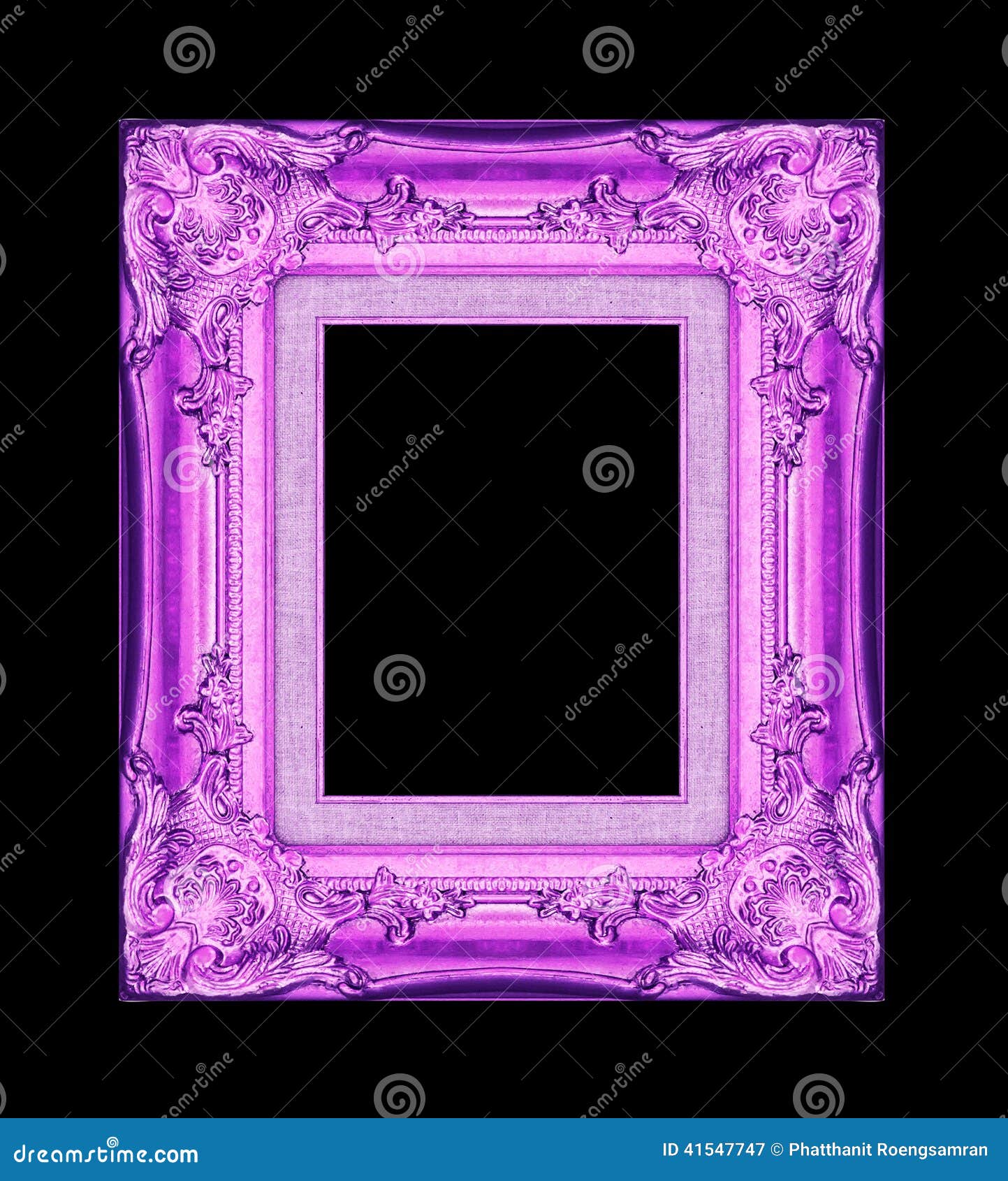 Vintage Purple Frame with Blank Space on Black Background Stock Image ...