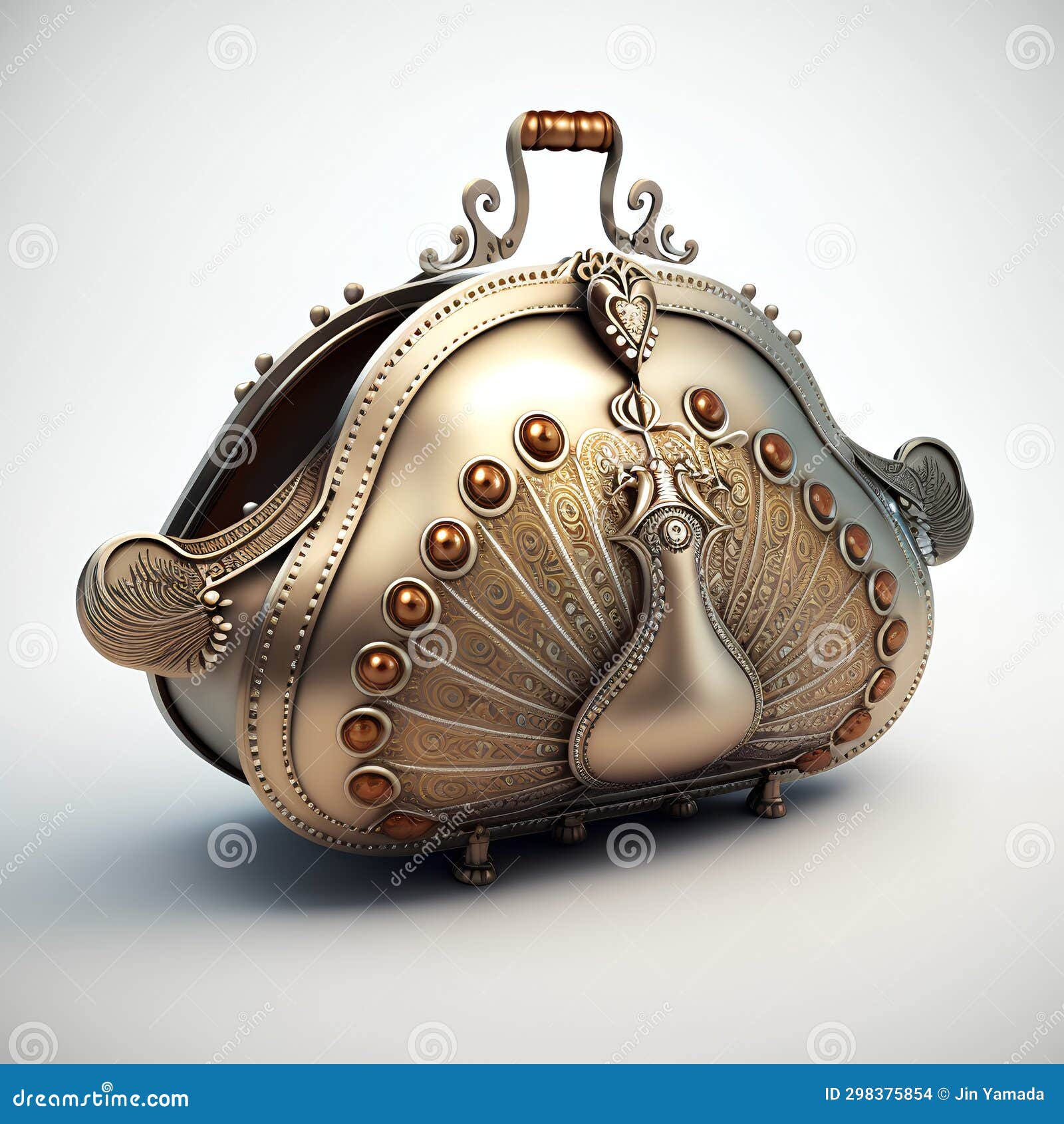 Vintage Purse on a White Background. 3d Render Illustration Stock ...