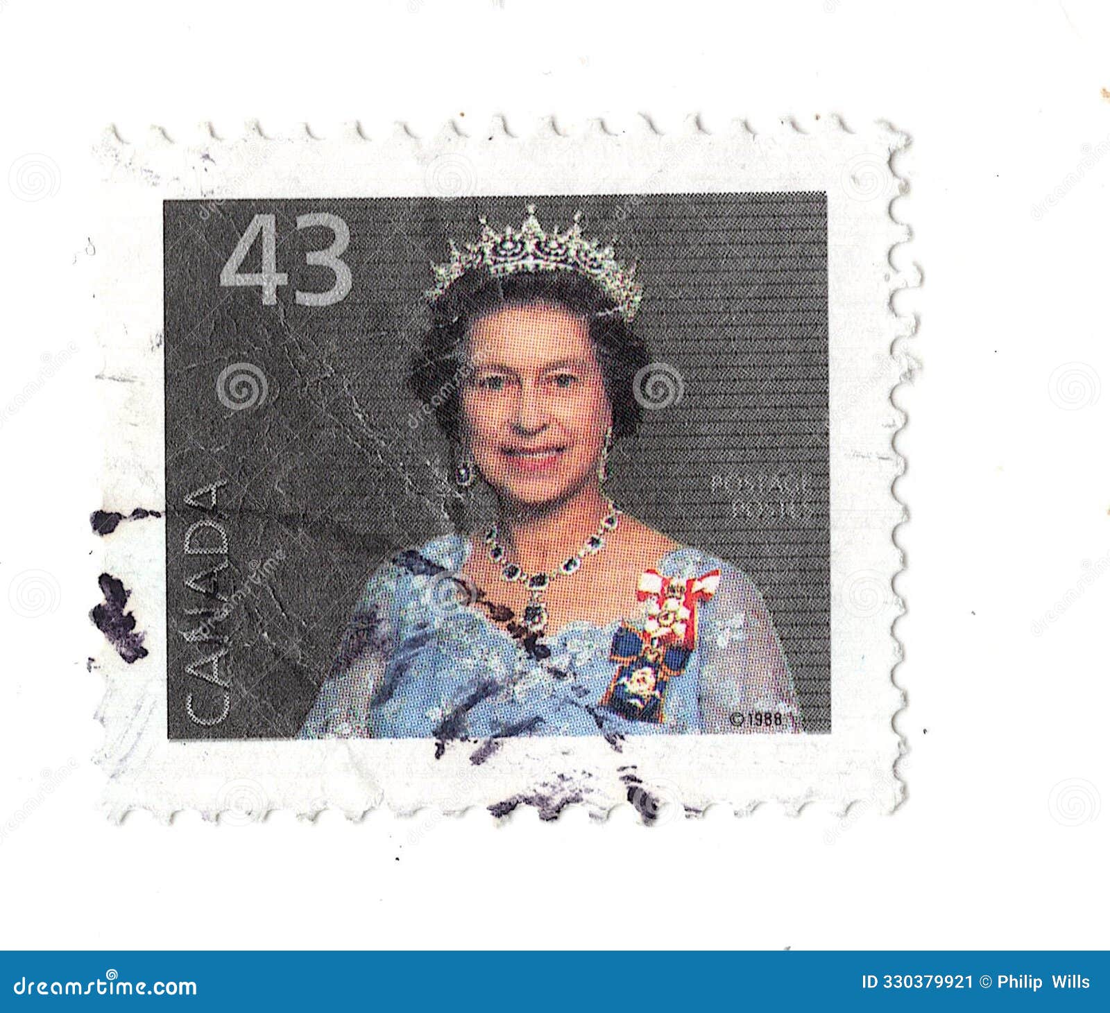A Vintage Queen Elizabeth II Postage Stamp from Canada. Stock ...