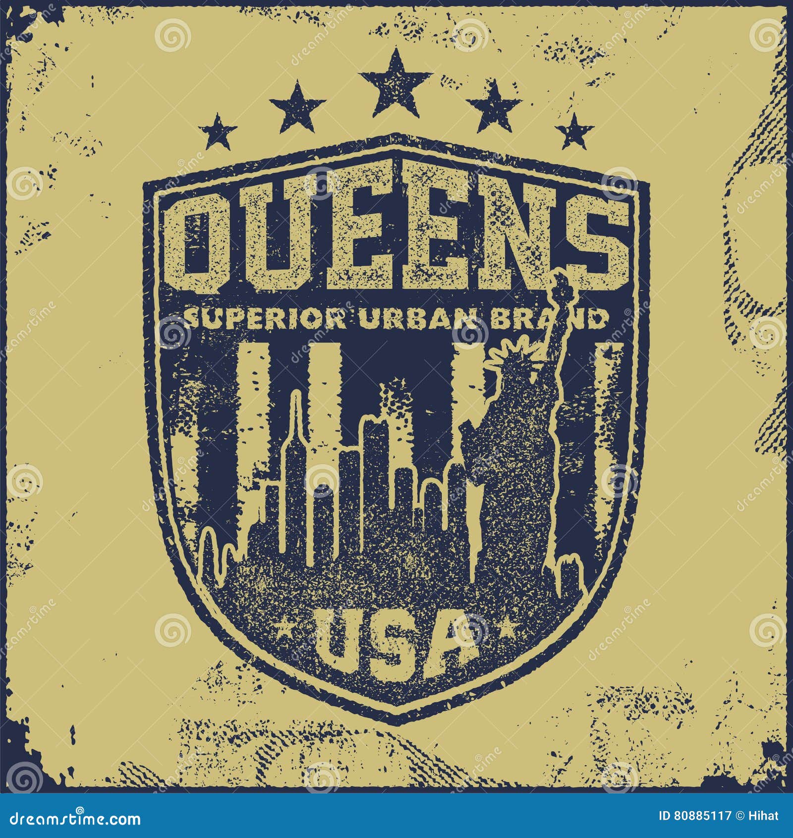 Vintage Queens Typography T-shirt Graphics Stock Illustration ...