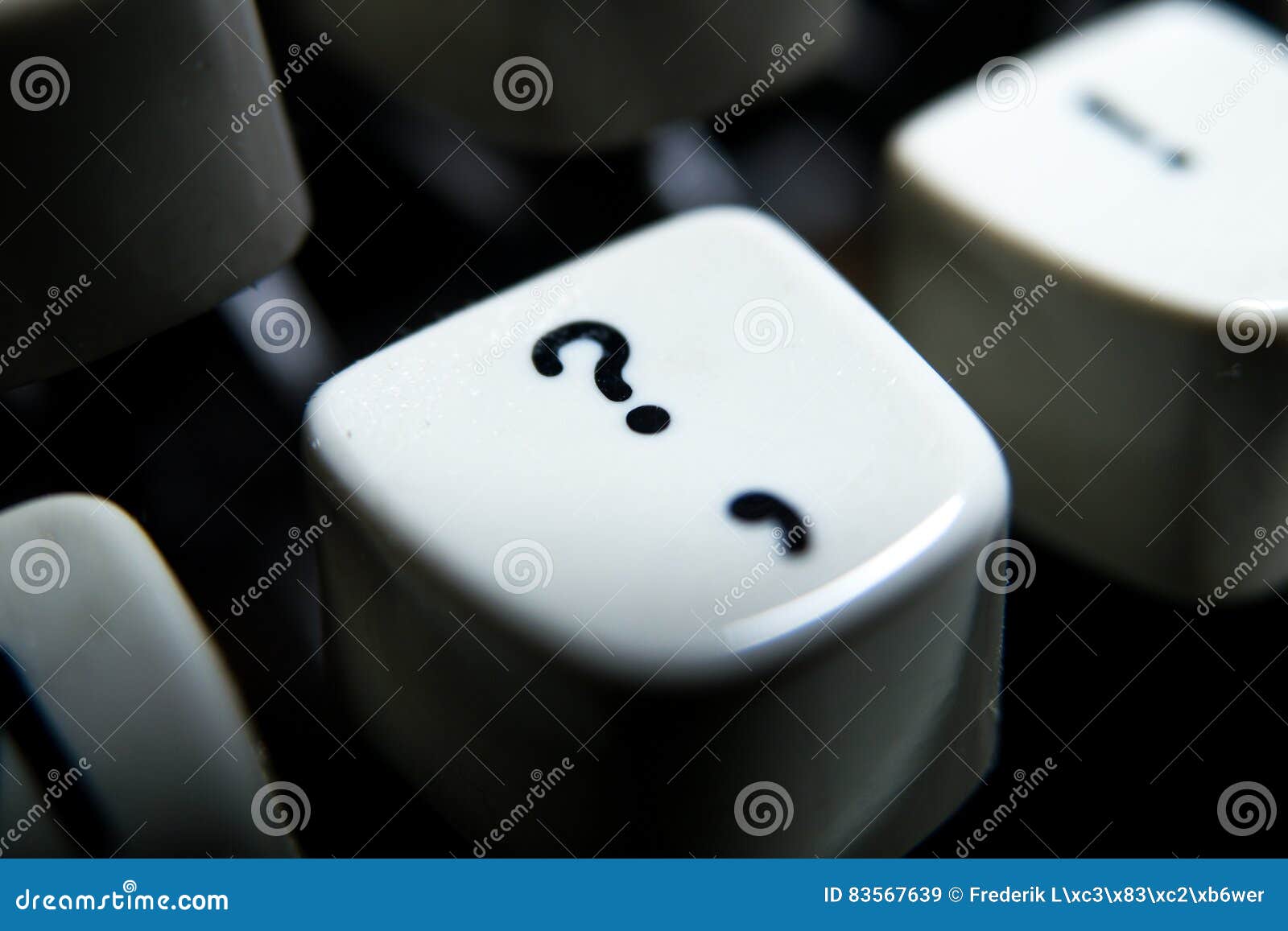 Vintage Question Mark Key Highlighted Stock Image - Image of obsolete ...