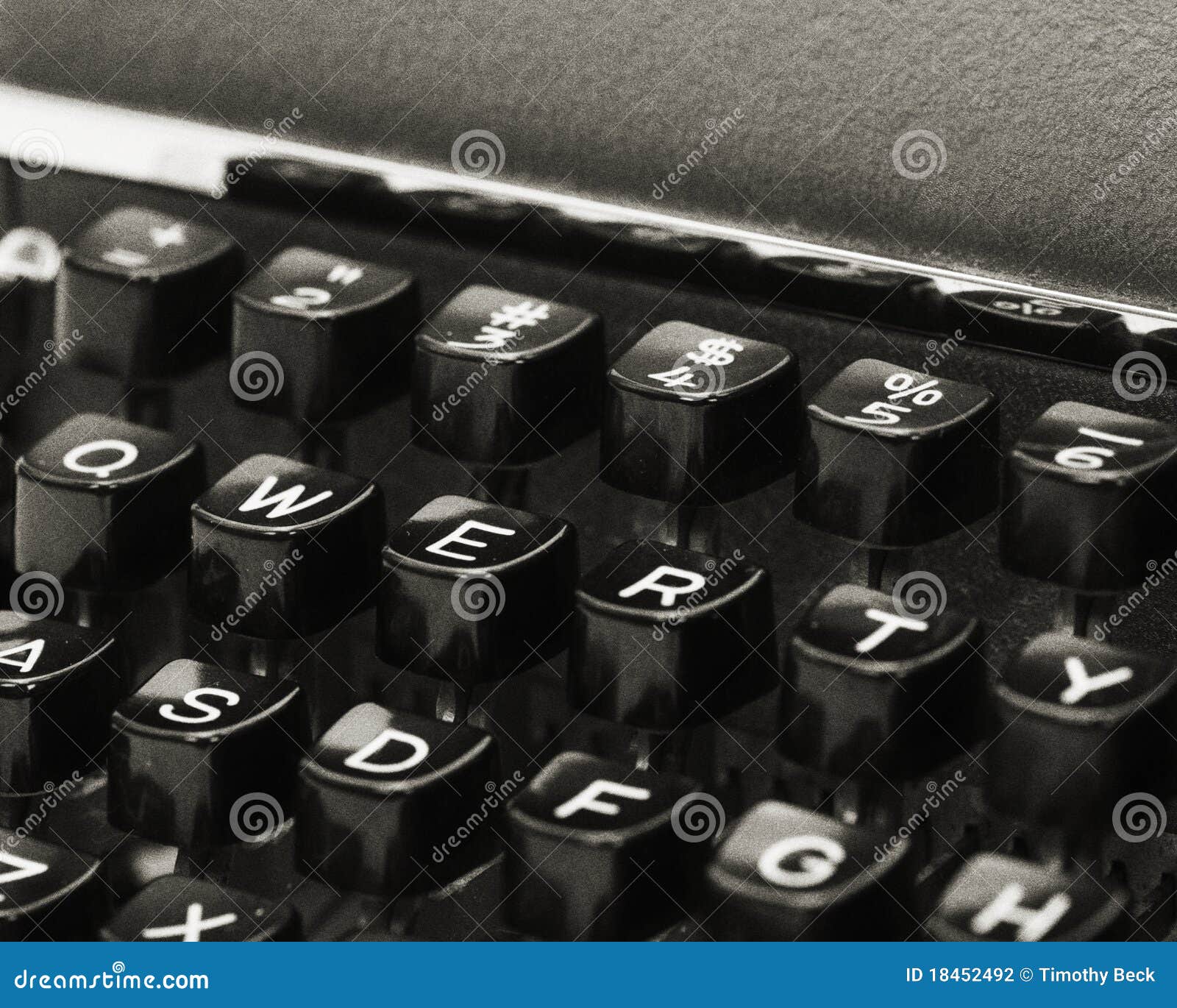 Vintage QWERTY Keyboard stock photo. Image of typing - 18452492