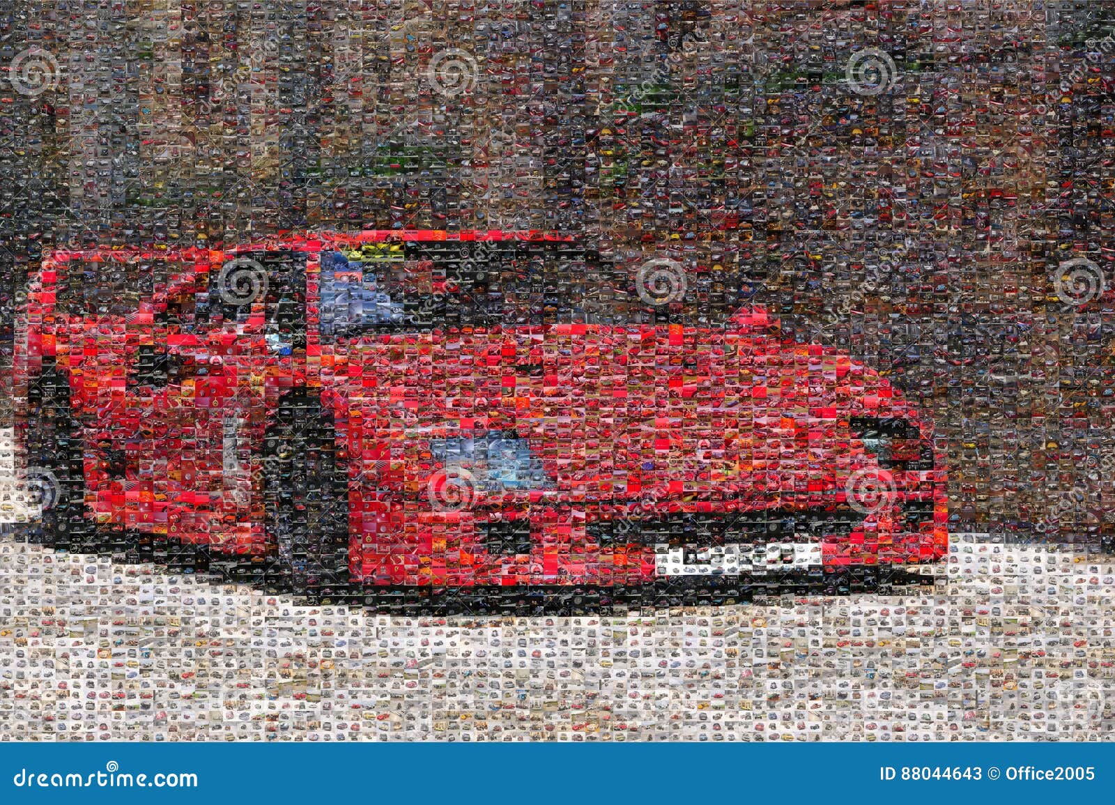 Vintage race car, mosaic editorial stock photo. Image of transportation ...