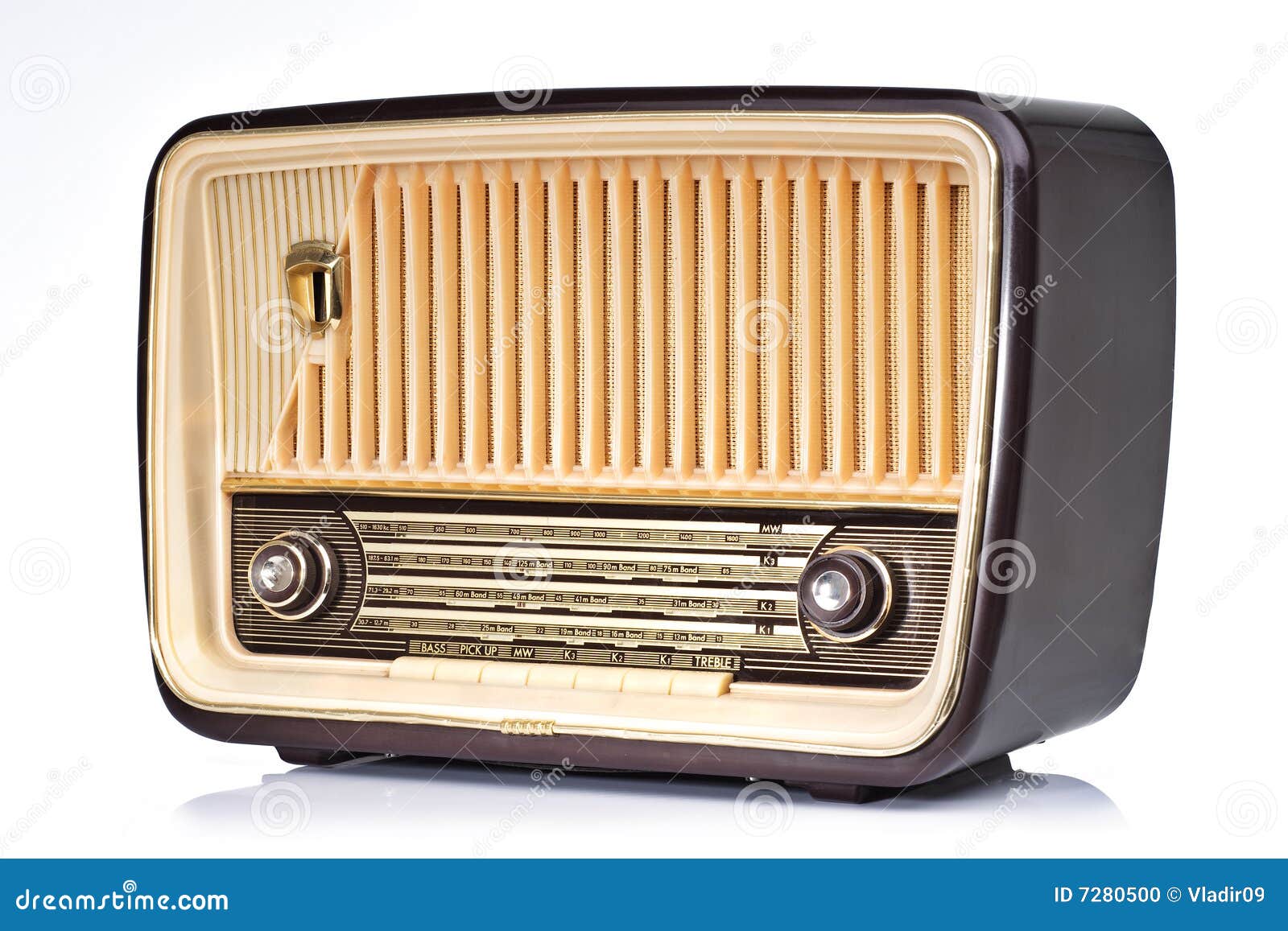 Vintage radio stock photo. Image of angle, classic, side - 7280500