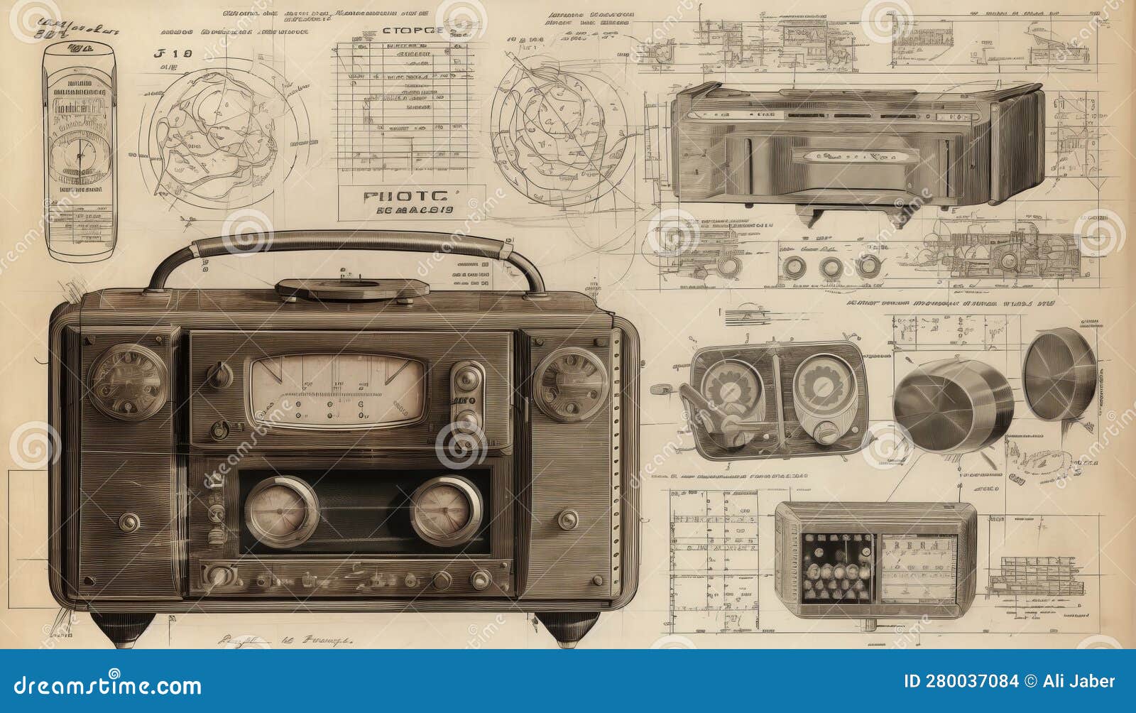 Vintage Radio Blueprint, Scheme , Ai, Ai Generative, Illustration Stock ... Vintage Radio Blueprint, Scheme , Ai, Ai Generative, Illustration Stock ...