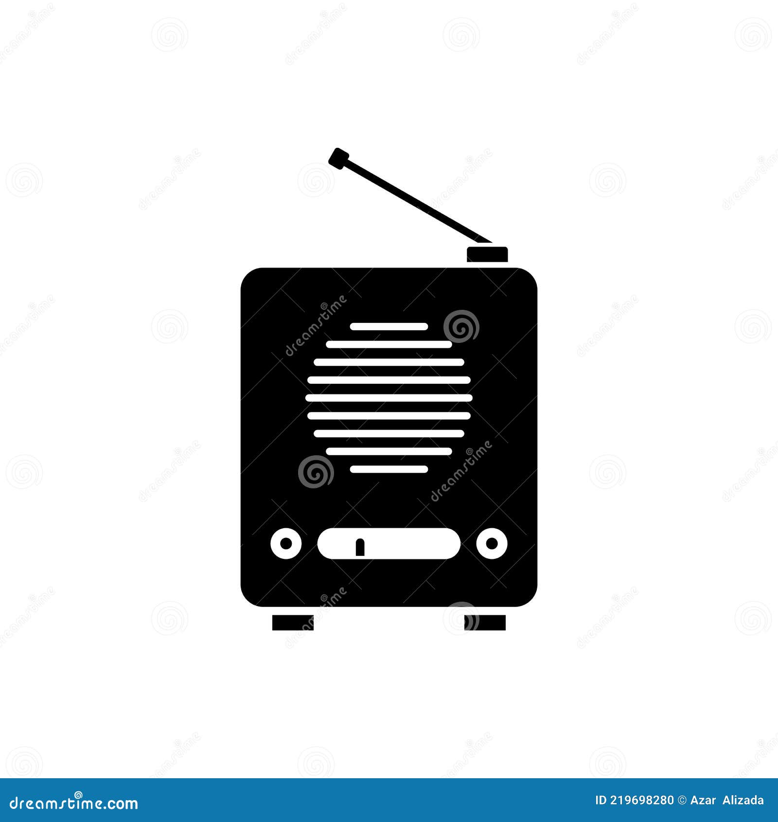 Vintage Radio Icon for Media Concept Stock Vector - Illustration of ...