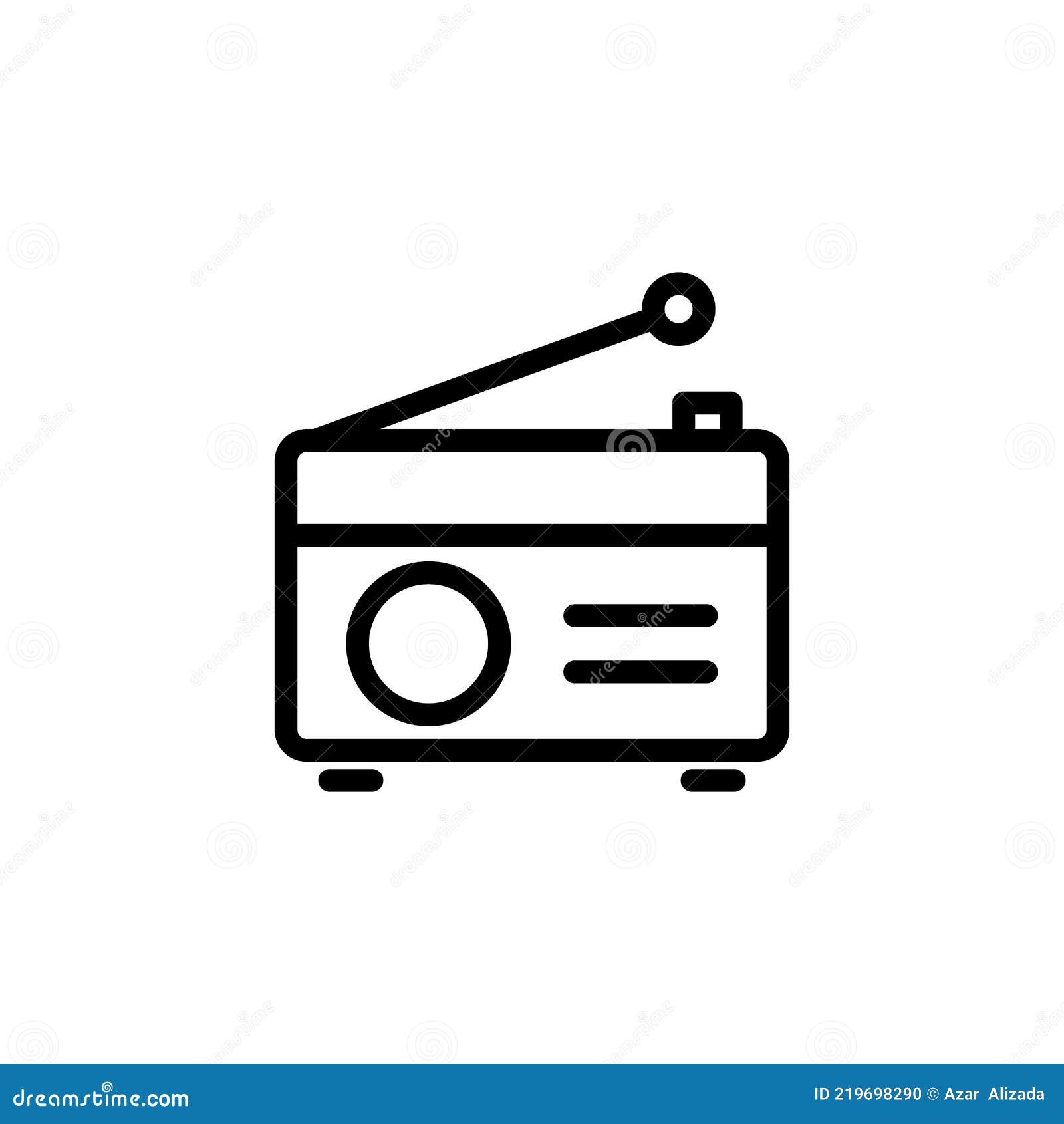 Vintage Radio Icon for Media Concept Stock Vector - Illustration of ...