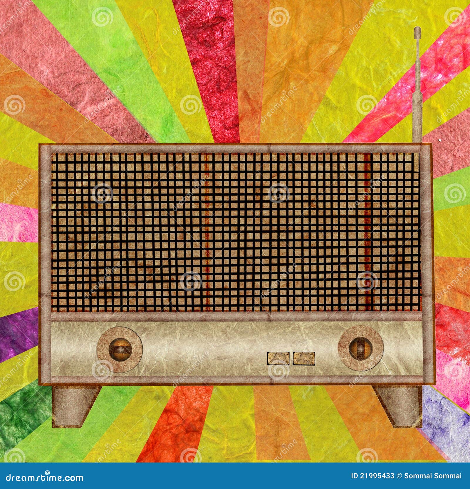 Vintage Radio Icon Mulberry Paper Stock Image - Image of remember ...