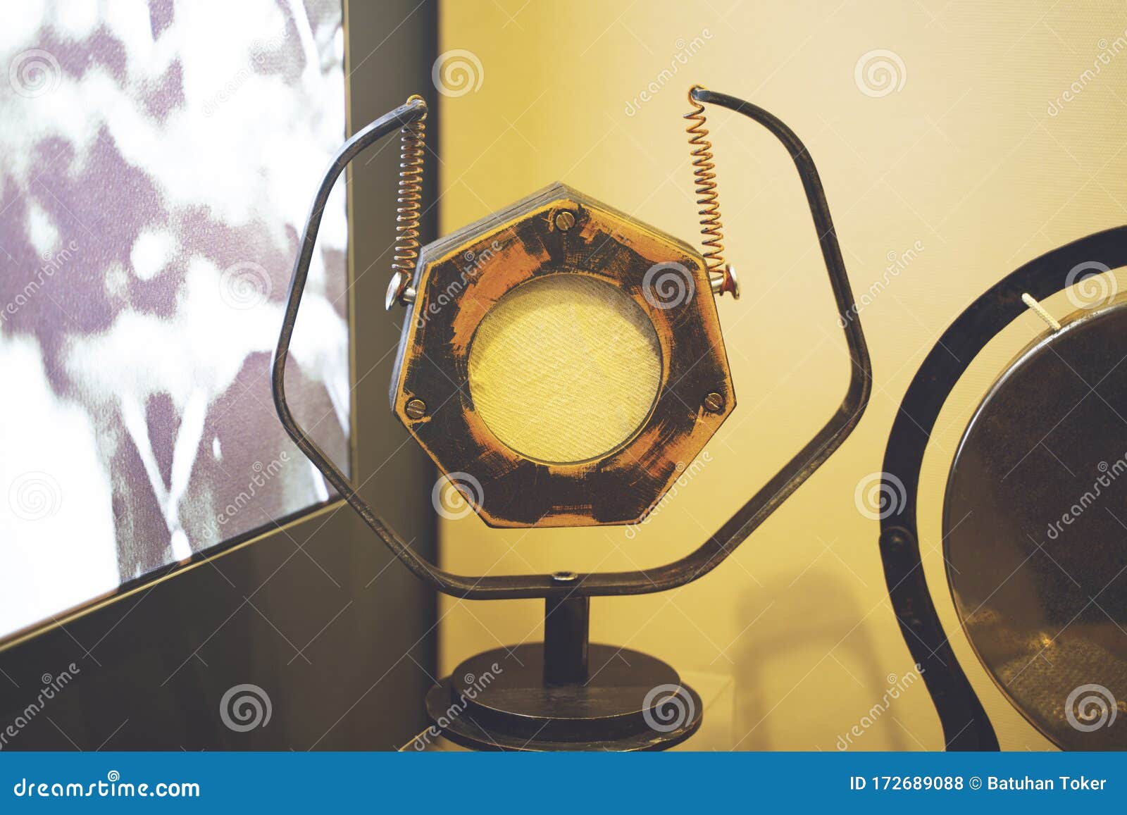 Vintage Radio Microphone with Color Background Stock Photo - Image of ...