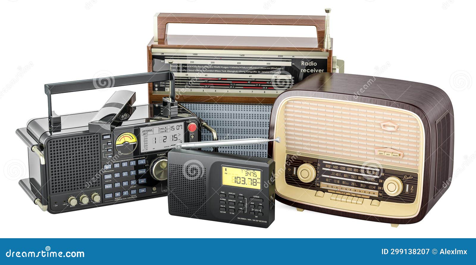 Vintage Radio and Modern Digital Radio Receiver. Evolution of Radio ...