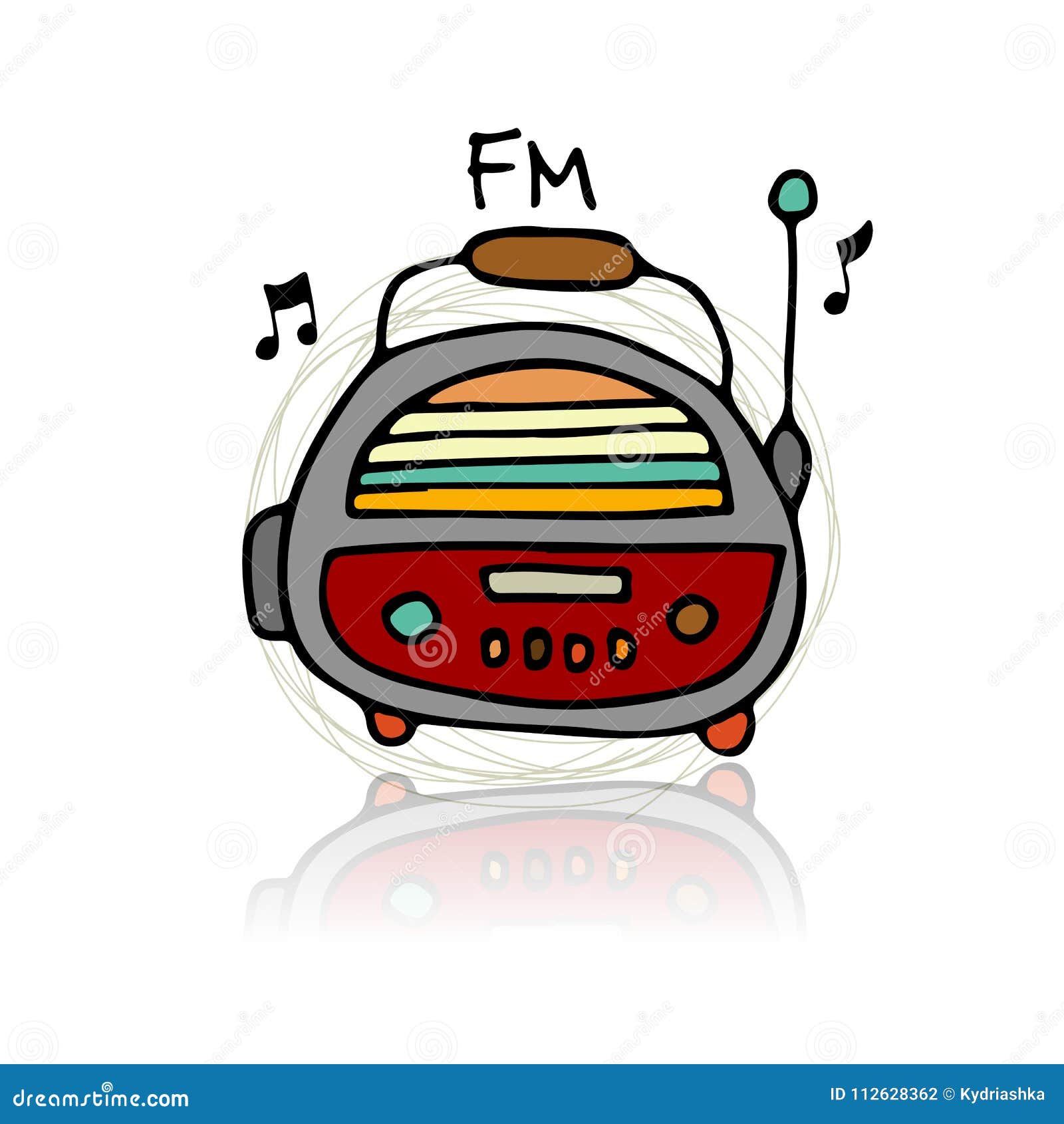 Vintage Radio, Sketch for Your Design Stock Vector - Illustration of ...
