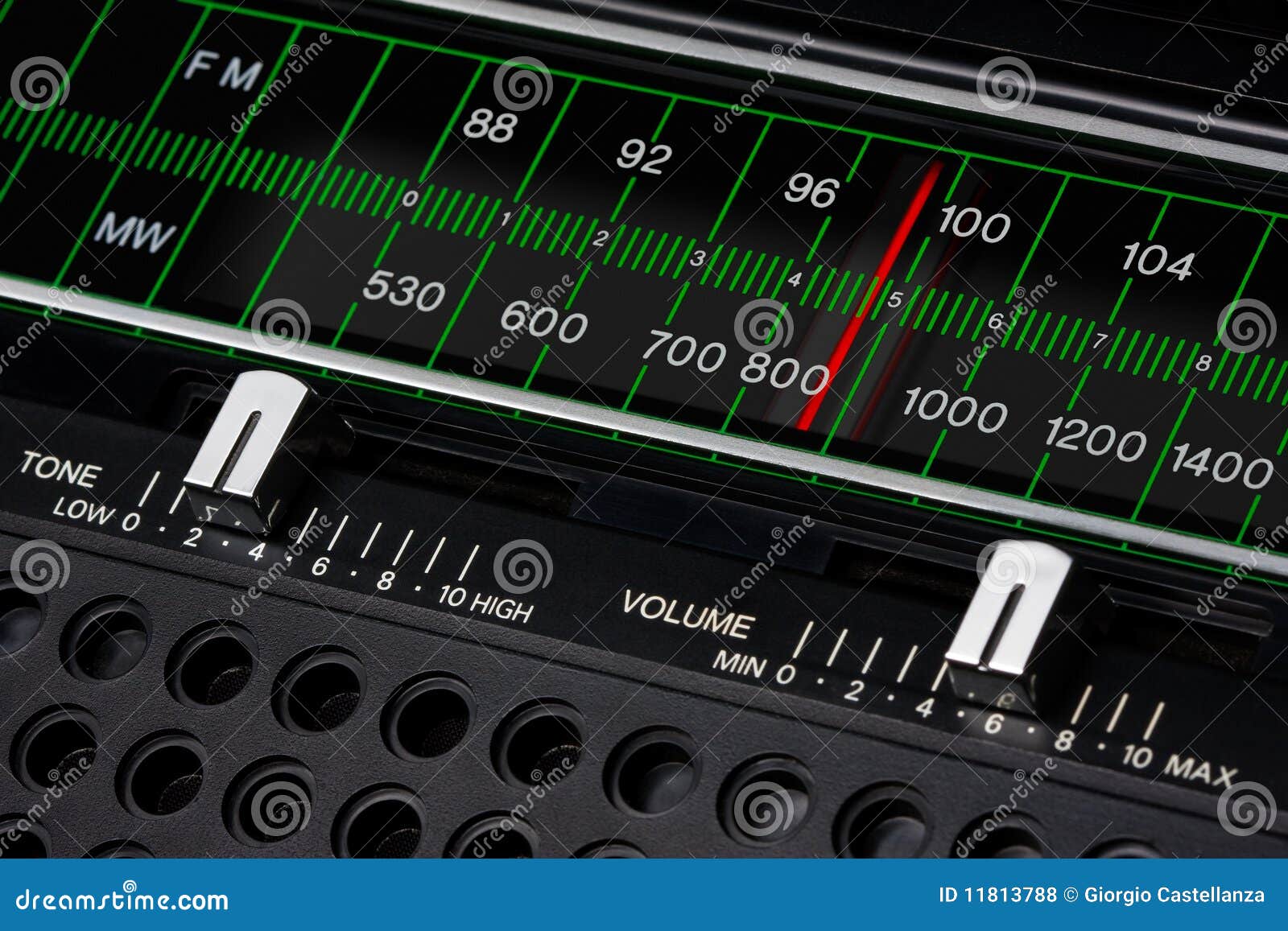 Vintage radio tuner stock photo. Image of broadcasting - 11813788