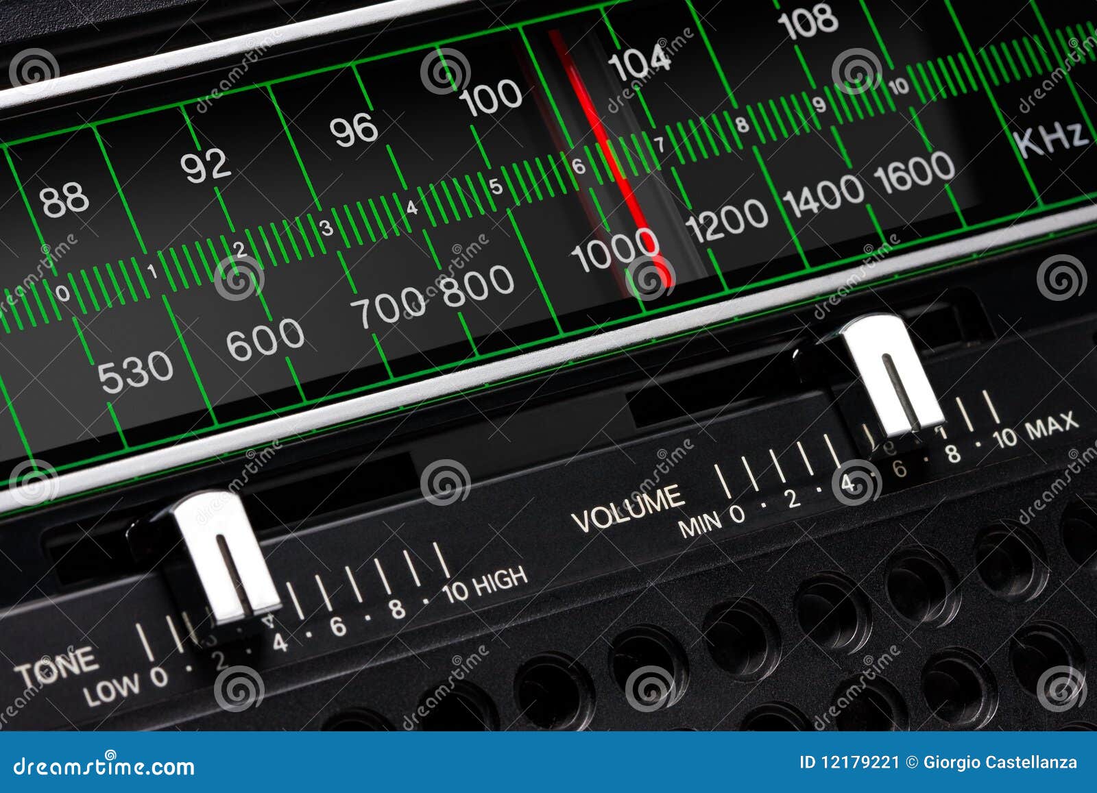 Vintage radio tuner stock image. Image of tuner, object - 12179221