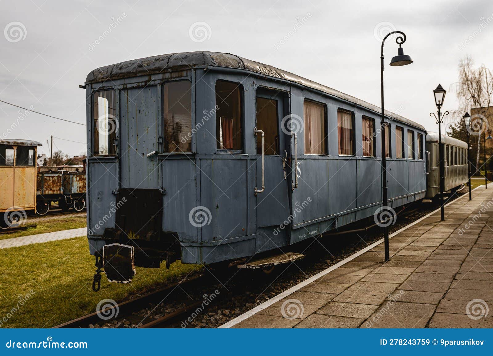 Vintage Railway Carriage Train Waiting on the Platform. Editorial Stock ...