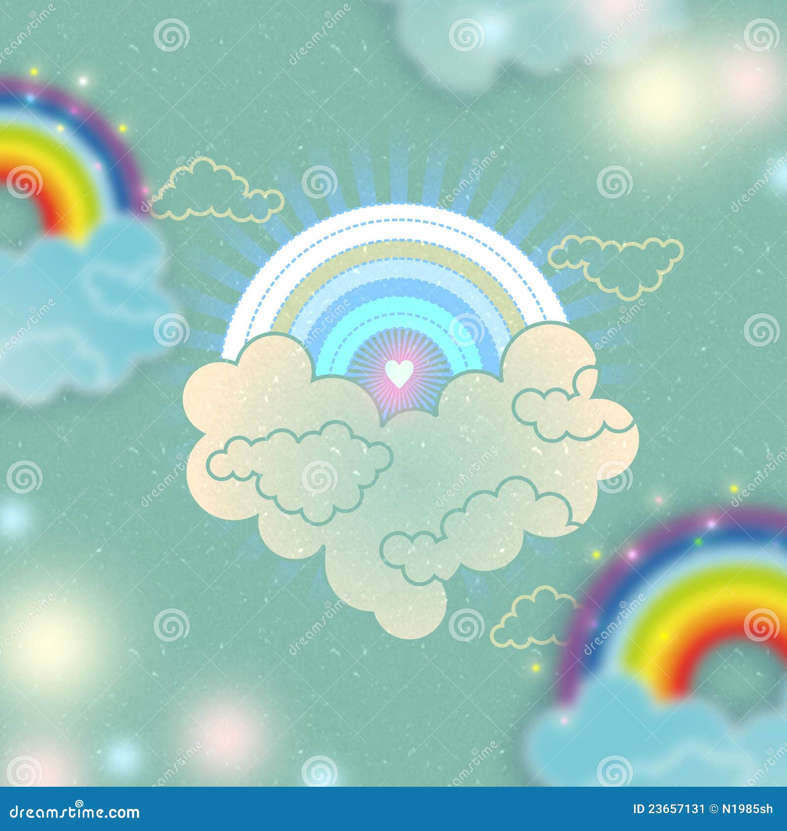 Vintage_rainbow stock illustration. Illustration of vintage - 23657131